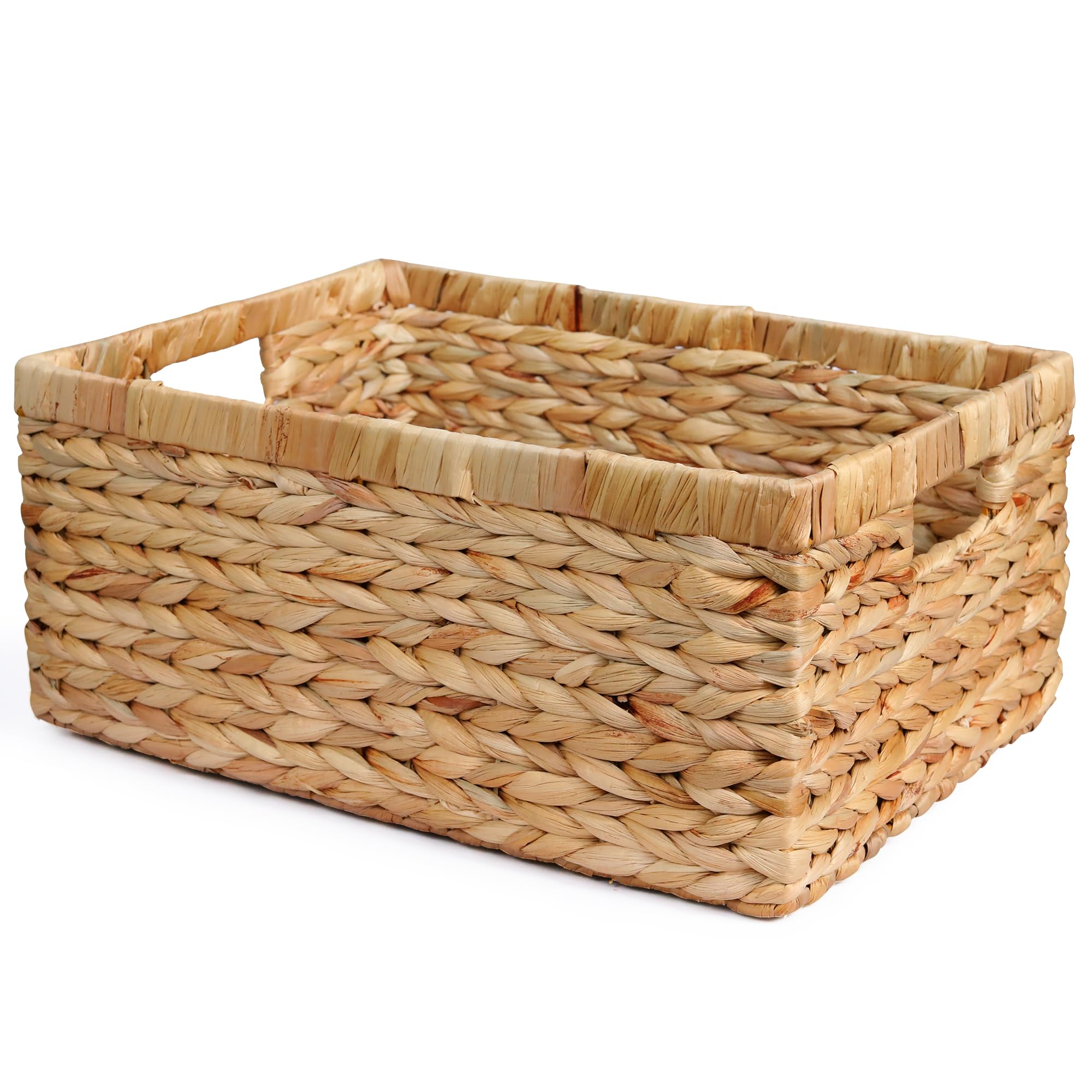 Amazon.com - VILSSOVY Wicker Storage Basket, Hyacinth Storage Baskets ...