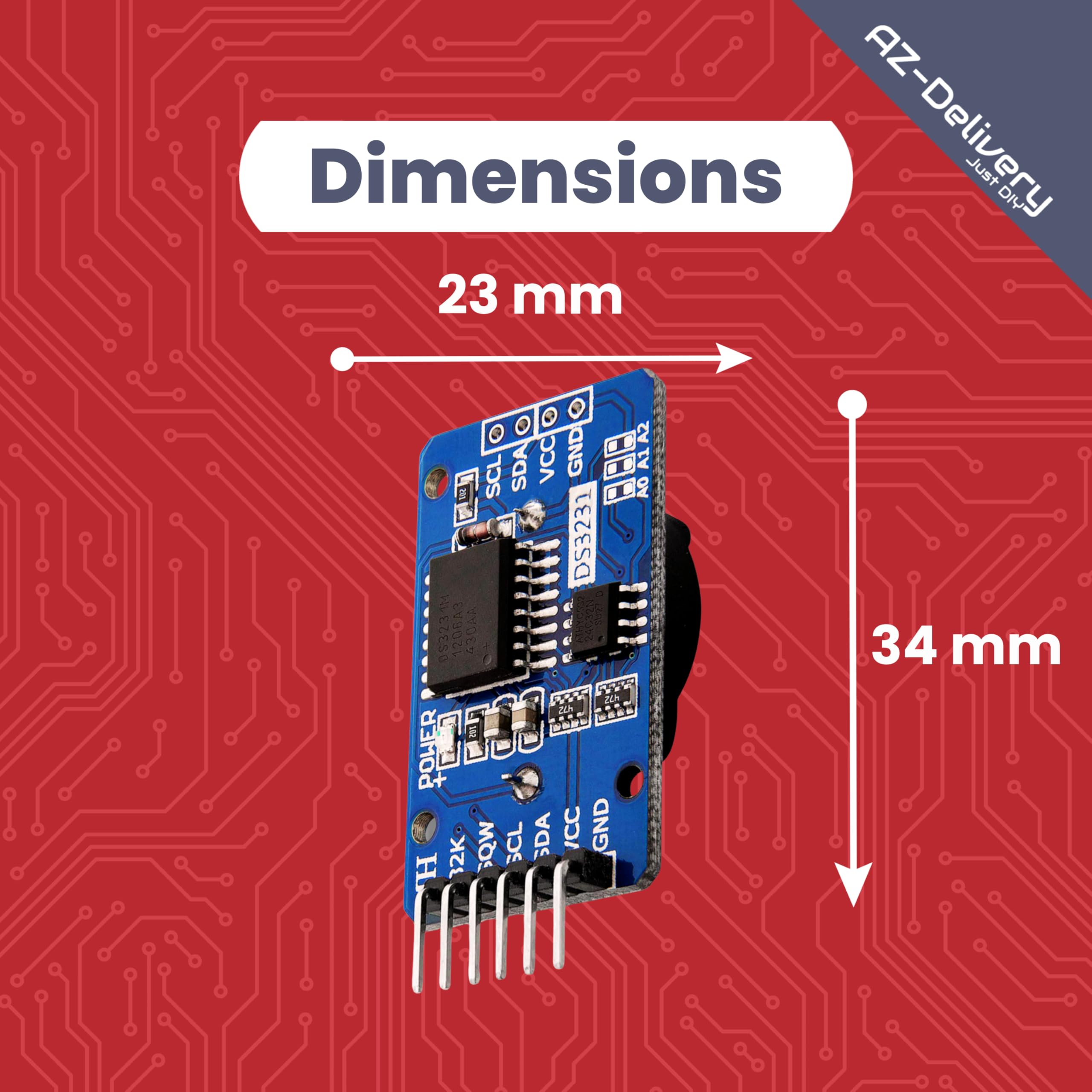 Memory Card Reader 3PCS DS3231 Real Time Clock RTC I2C, Real Time Clock With RTC Battery DS3231 ...