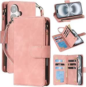 Amazon.com: RANYOK Compatible with iPhone 16 Case Wallet - PU Leather Wallet Case for iPhone 16 ...