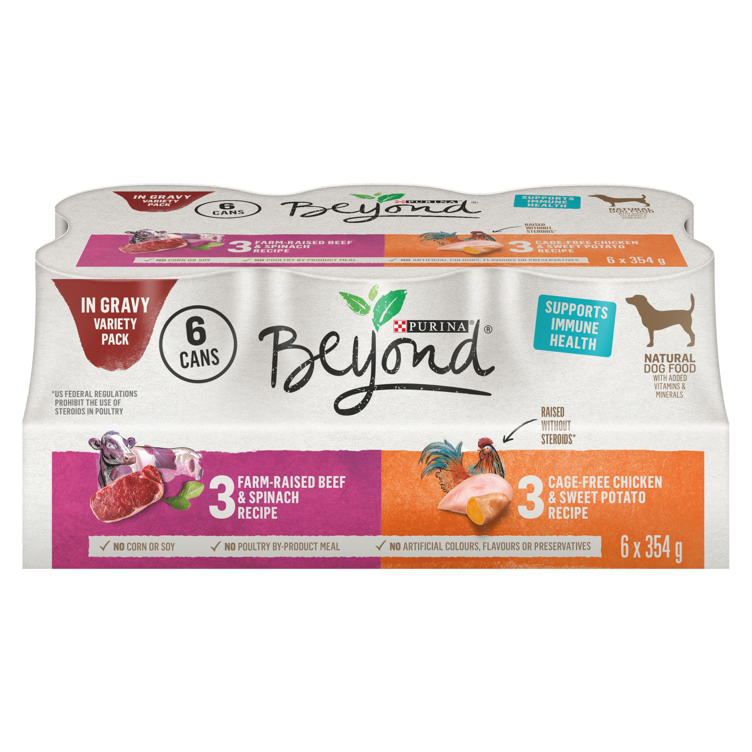 Beyond Natural Wet Dog Food, in Gravy Variety Pack 2 Flavours - 354 g ...