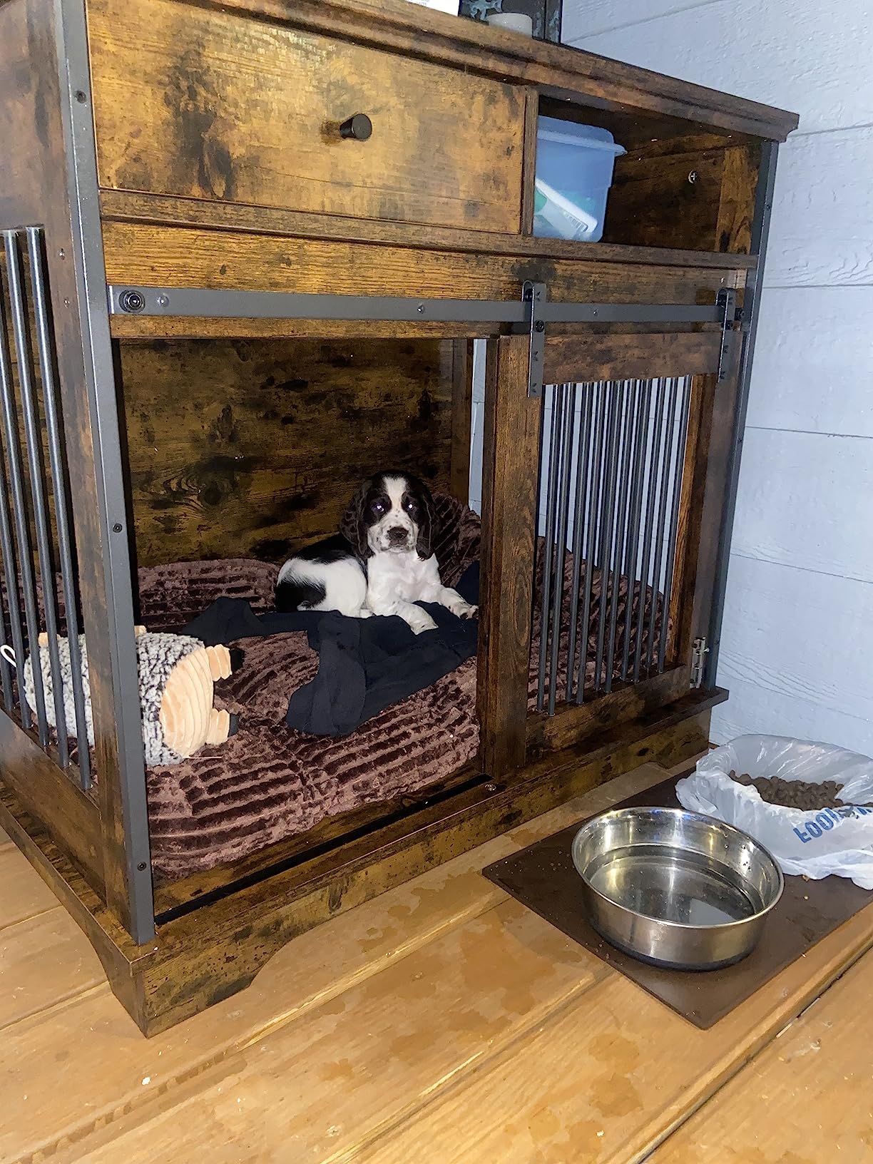 Amazon.com : TCENLON Dog Crate Furniture - 35" Dog Crate Table with ...