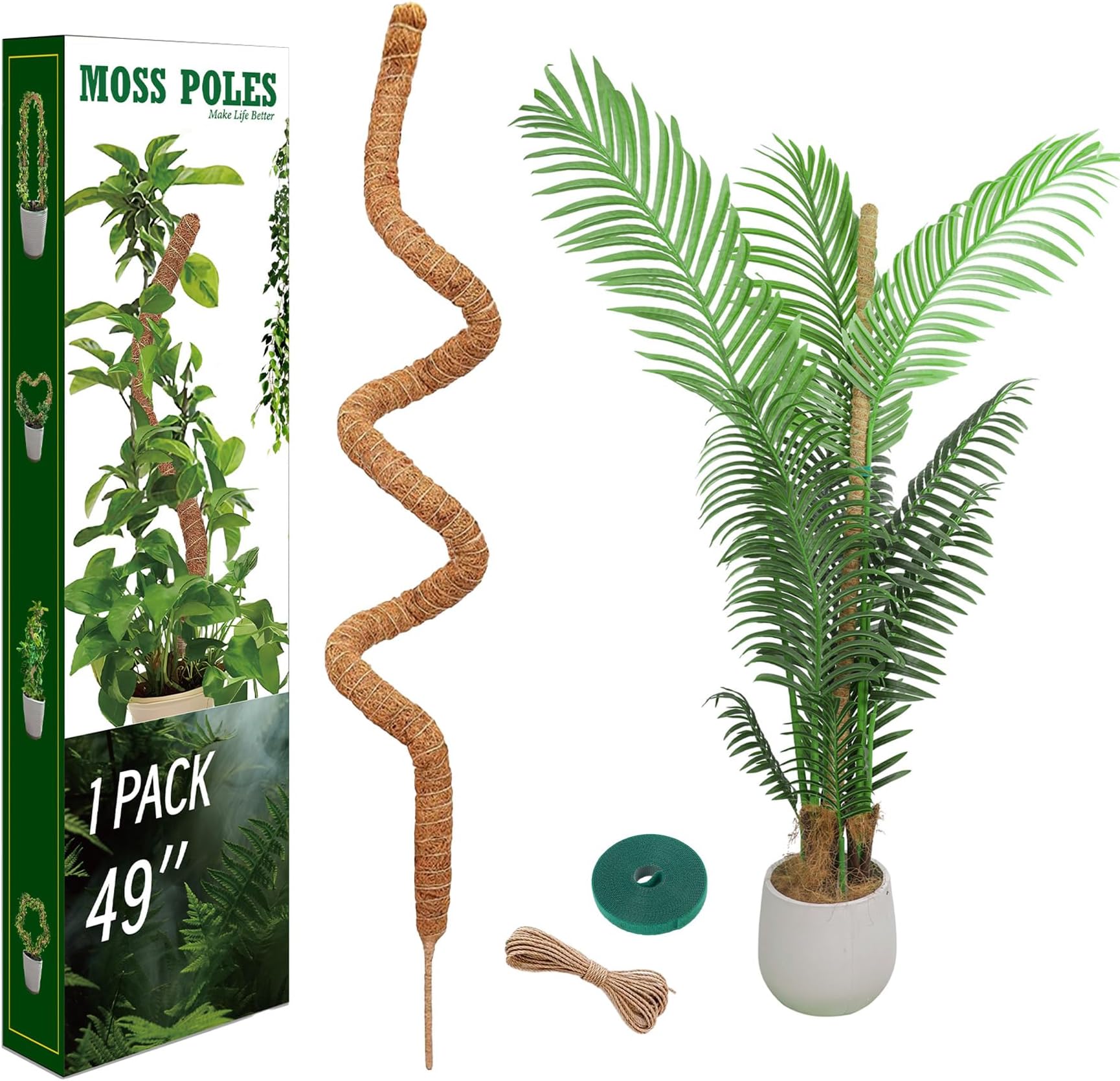 Amazon.com : Moss Pole Monstera Plant Support Set of 2 – Plant Stakes ...