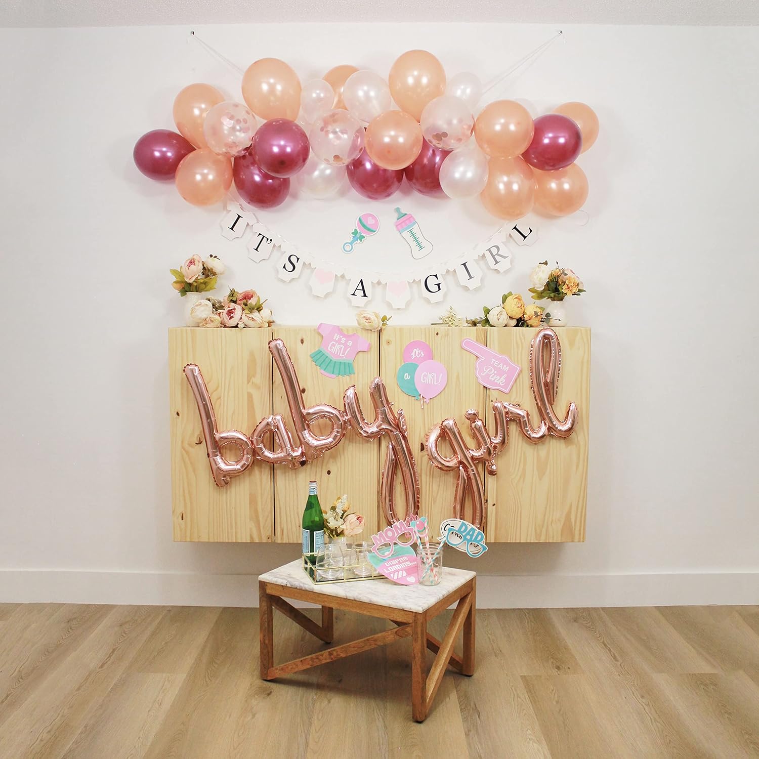 Amazon.com: Baby Shower Decorations for Baby Girl, Balloon Arch and ...