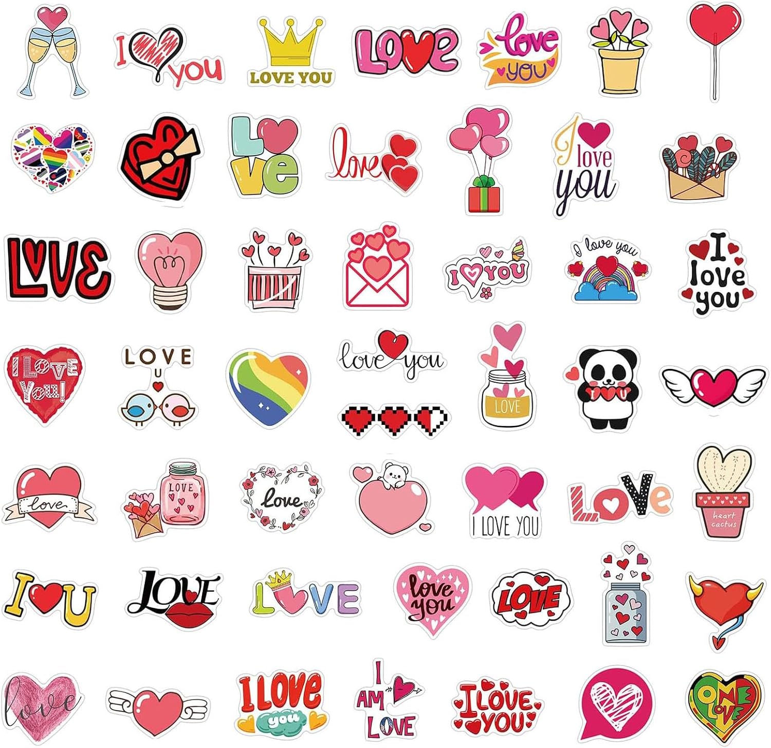 100 calcomanías para el día de San Valentín, lindas calcomanías para ...