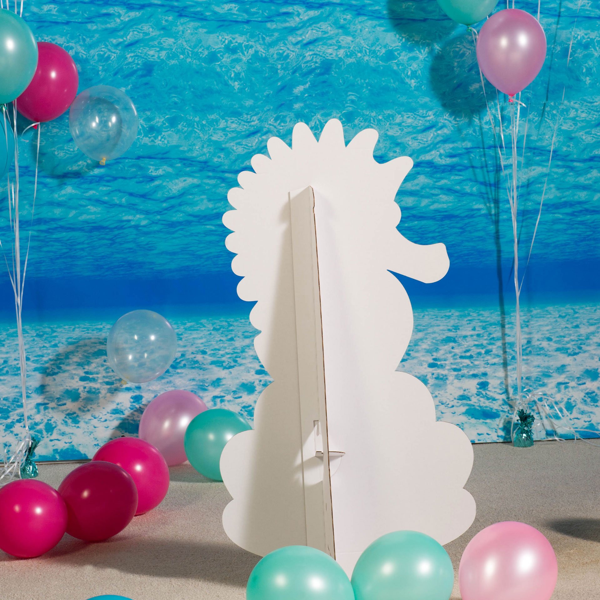 3 ft. 6 in. Mermaid Waves and Wishes Seahorse Standee Standup Photo ...