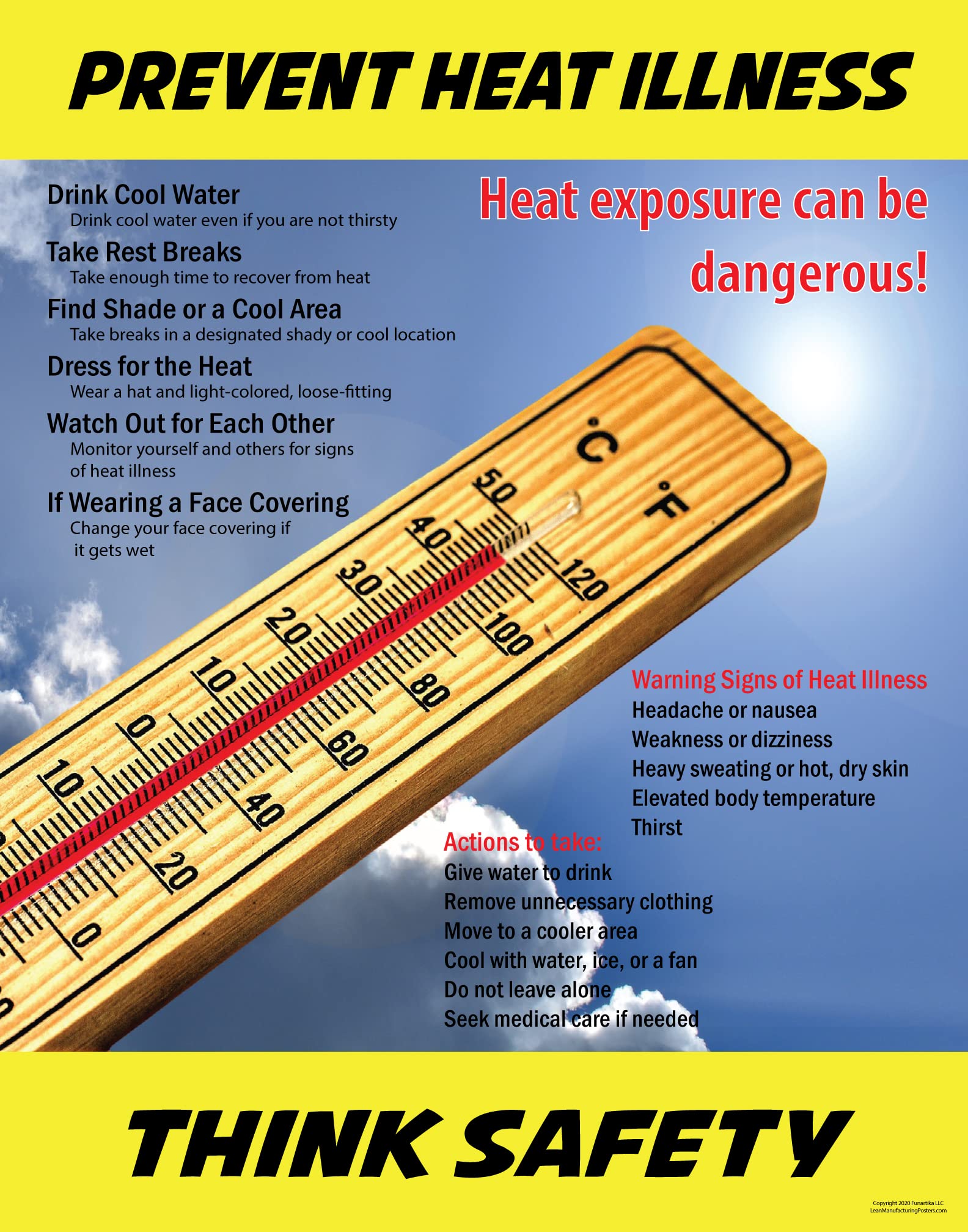 Lean Manufacturing Postersheat Safety Prevent Heat Illness Poster 22 X ...