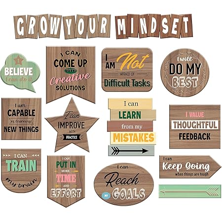 Amazon.com : Farmhouse Growth Mindset Classroom Decorations Grow Your ...
