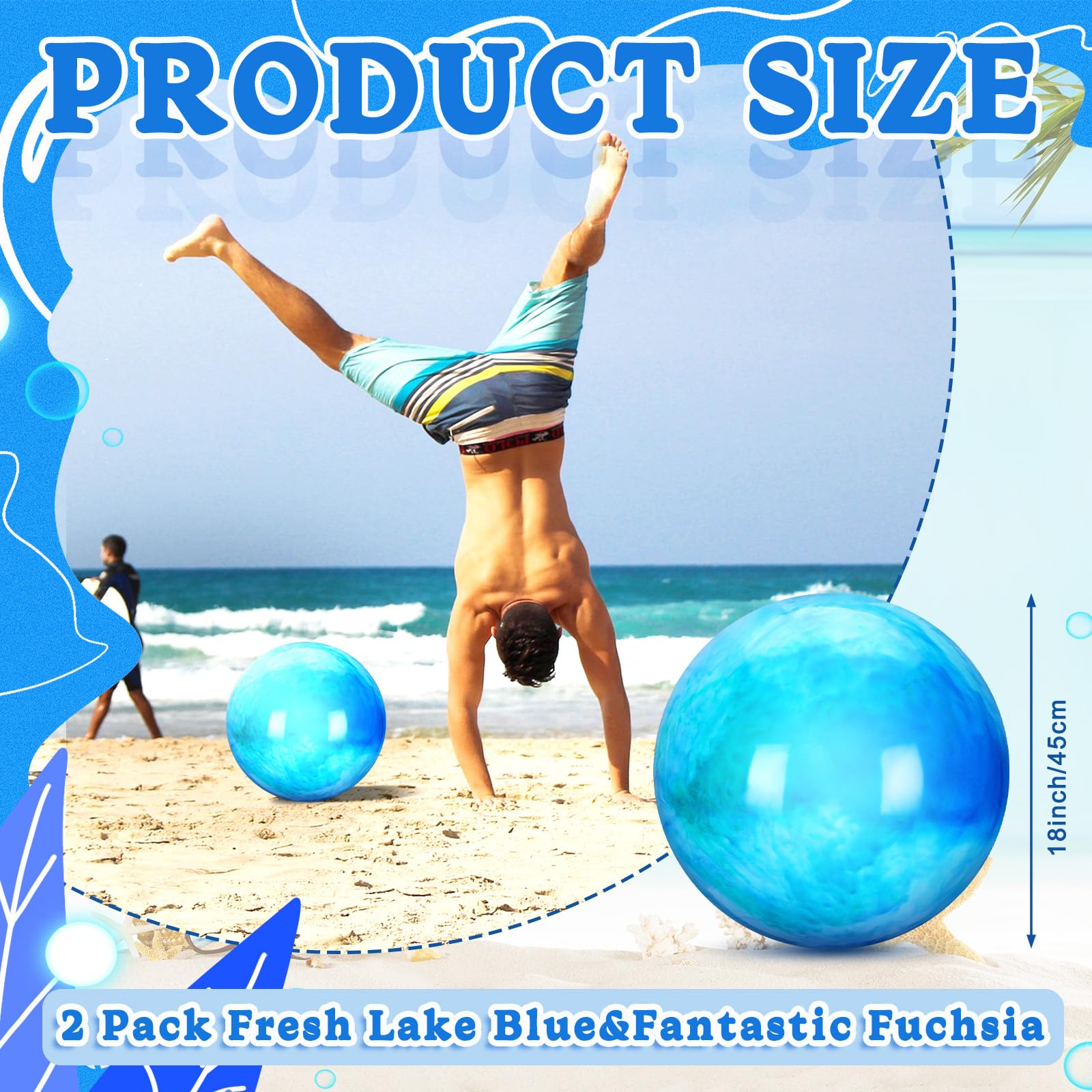 Snapklik.com : Deekin 2 Pcs 15 Inch 18 Inch Marbleized Bouncy Balls ...