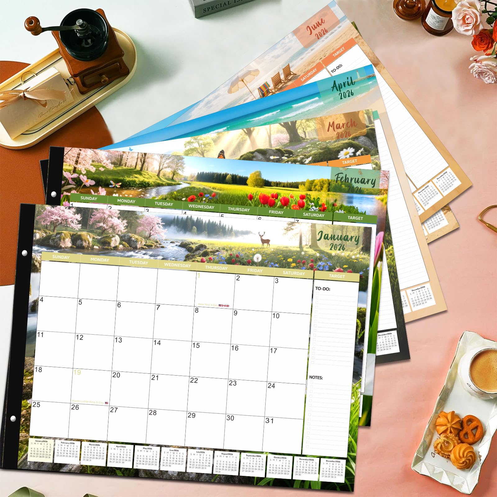 Snapklik.com : SIRUIFEN Large Desk Calendar 2025-2026 22x17 Inches,18 ...