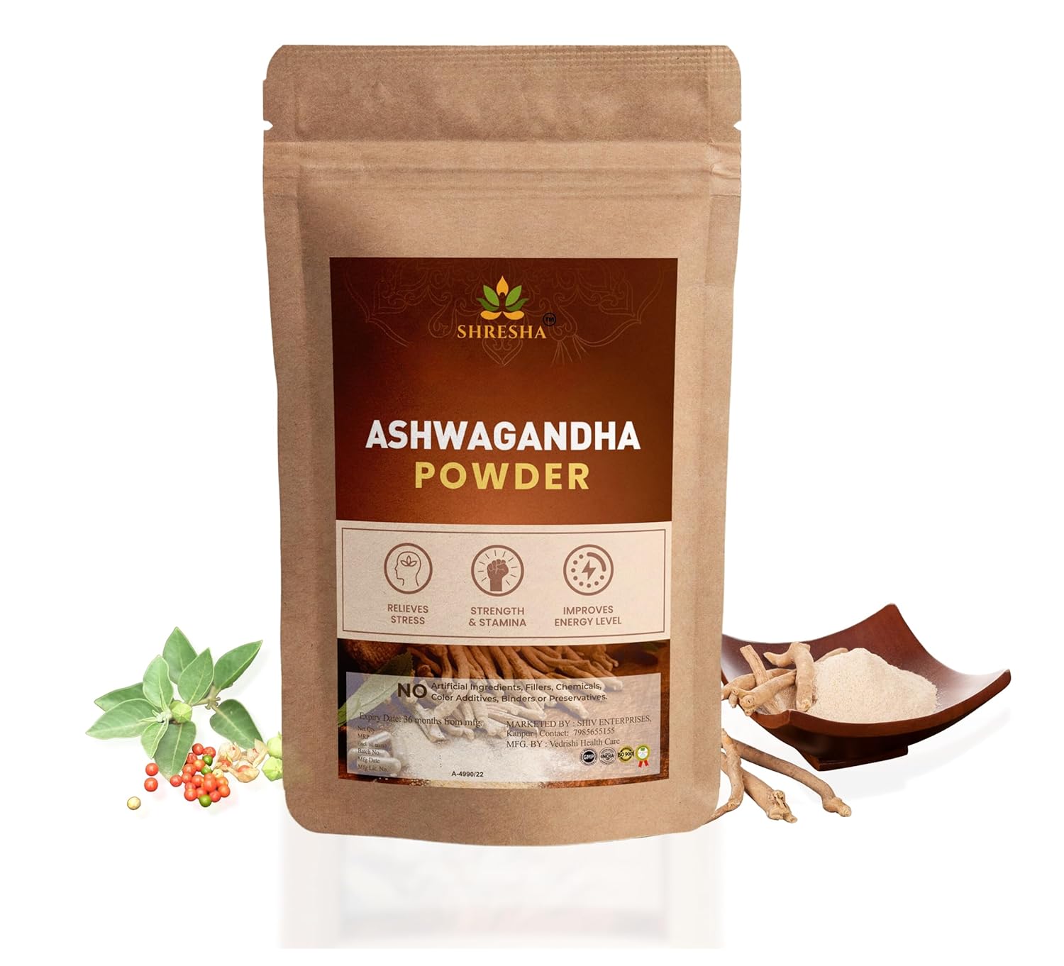 Shresha Ashwagandha Root Powder(200 Grams) | ISO,GMP and Ayush ...