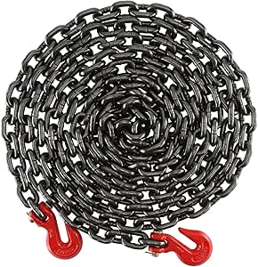 Amazon.com: OXMART G80 Log Chains with Hooks 3/8 20 Foot, Transport ...