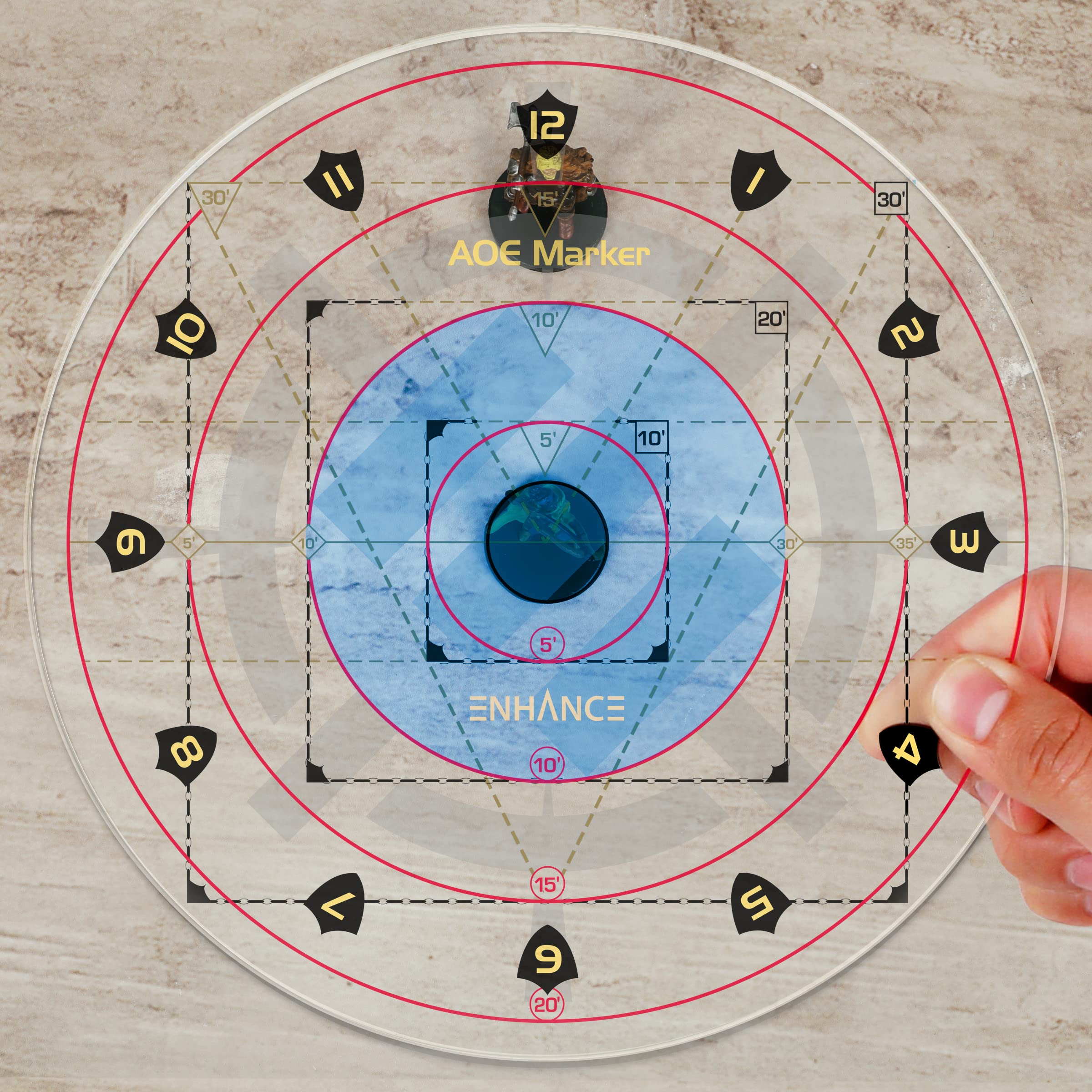 Snapklik.com : 30ft Spell AOE Damage Template - DND Area Of Effect ...