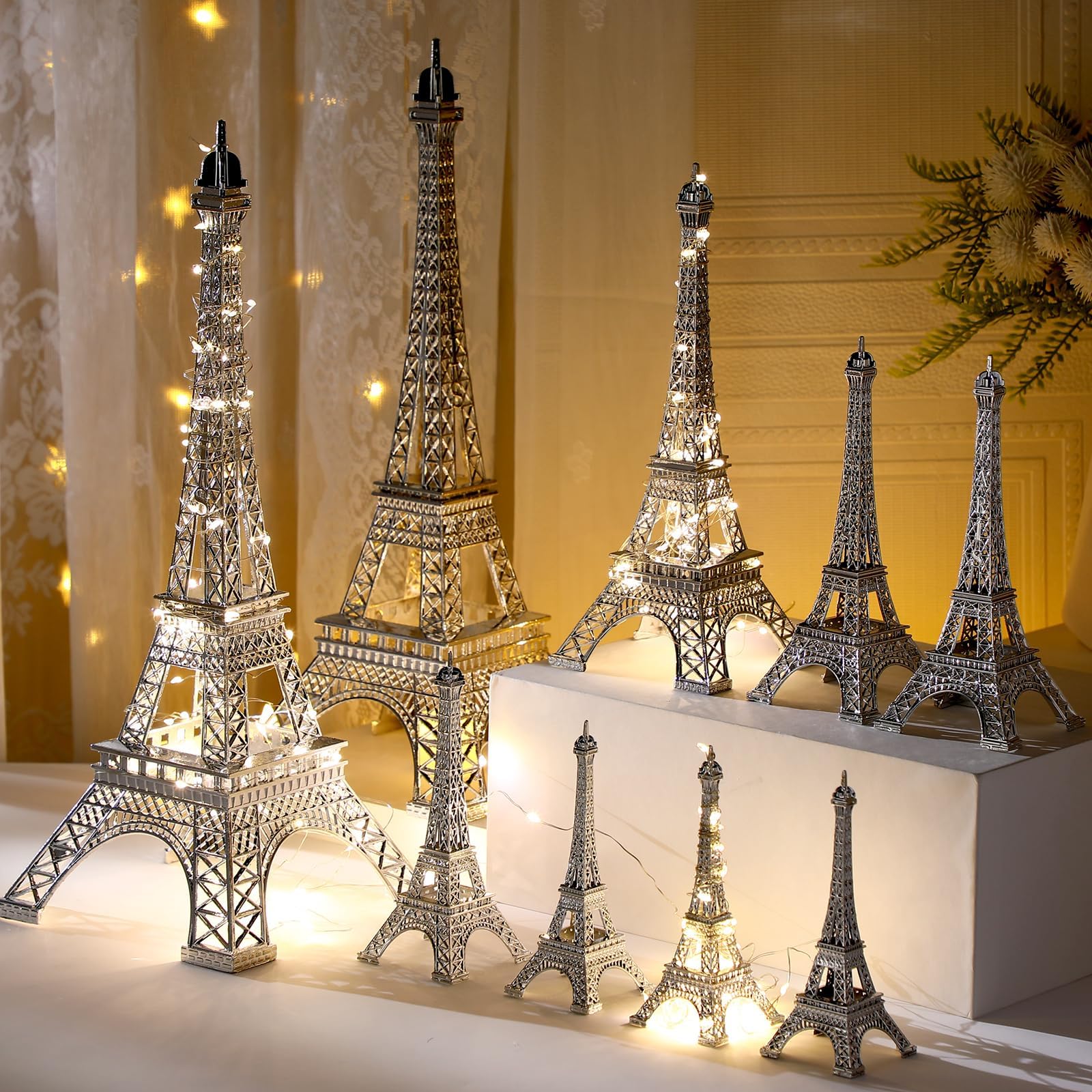 Amazon.com: Hicarer 9 Pcs Eiffel Tower Statue Decor 5-15 Inch 5 Size ...