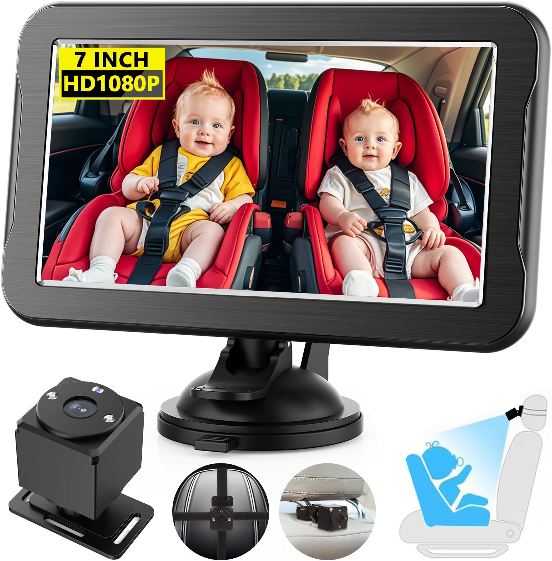 Amazon.com: Baby Car Camera,7'' Screen Rear Facing Car Seat Camera HD ...