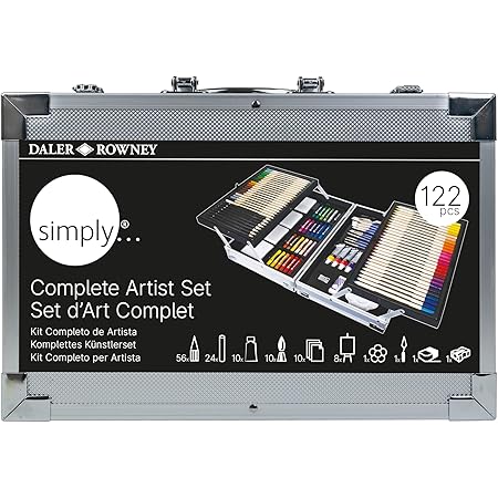 Amazon.com: Daler Rowney Simply 122pcs Complete Artist Multi-Technique ...