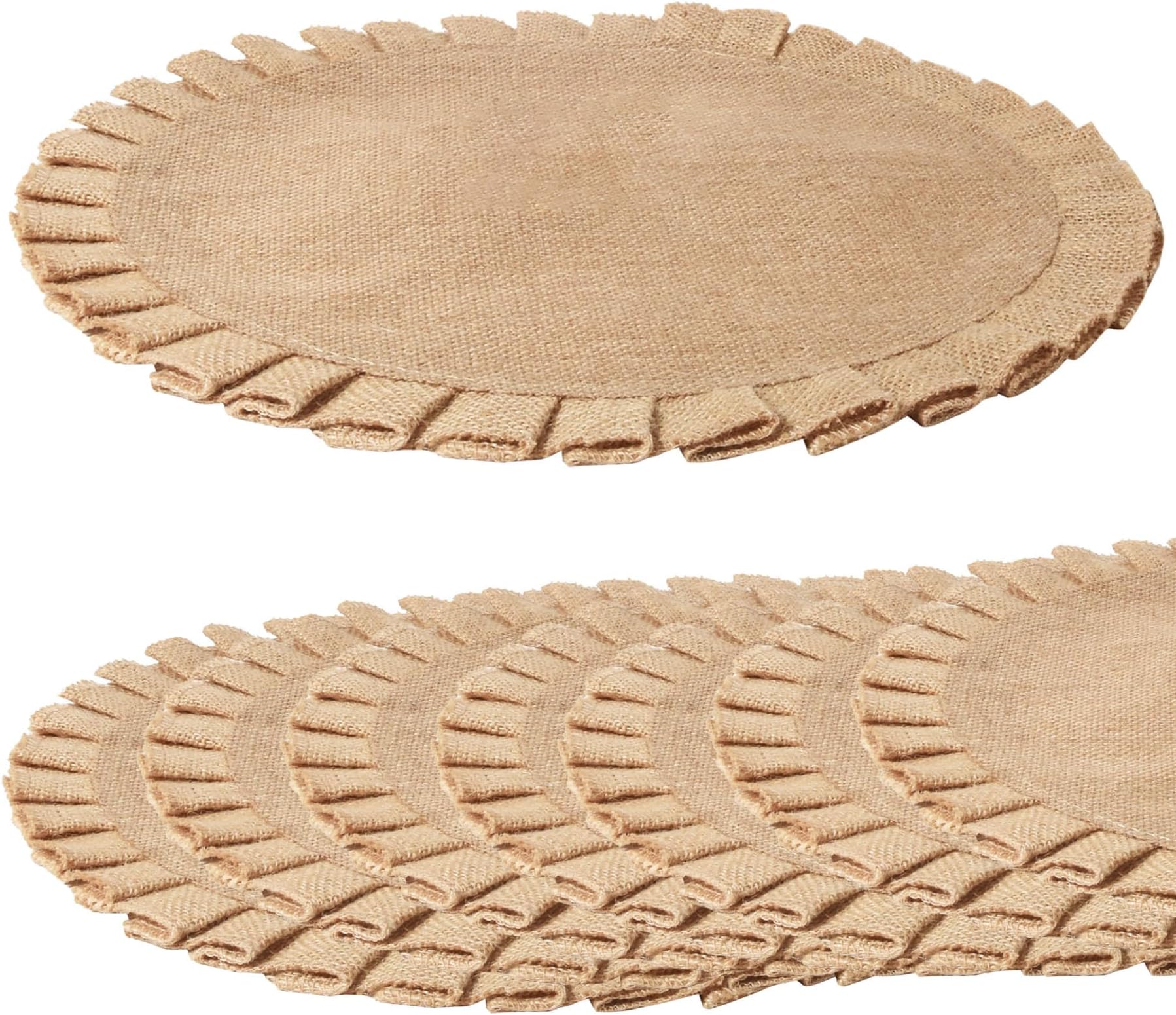 Amazon.com: Rustic Farmhouse Burlap Round Placemats, Set of 4, Size in ...
