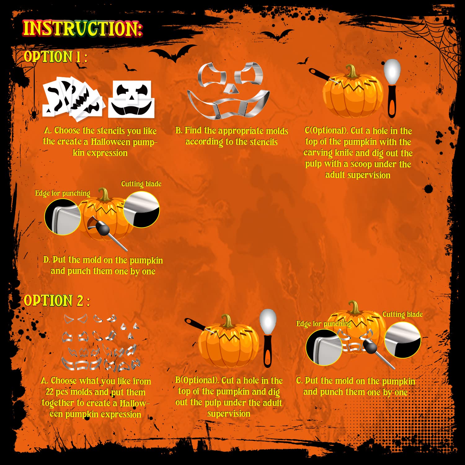 Pumpkin Carving Knife 2023 New Pumpkin Carving Kit For Kids With Hammer ...