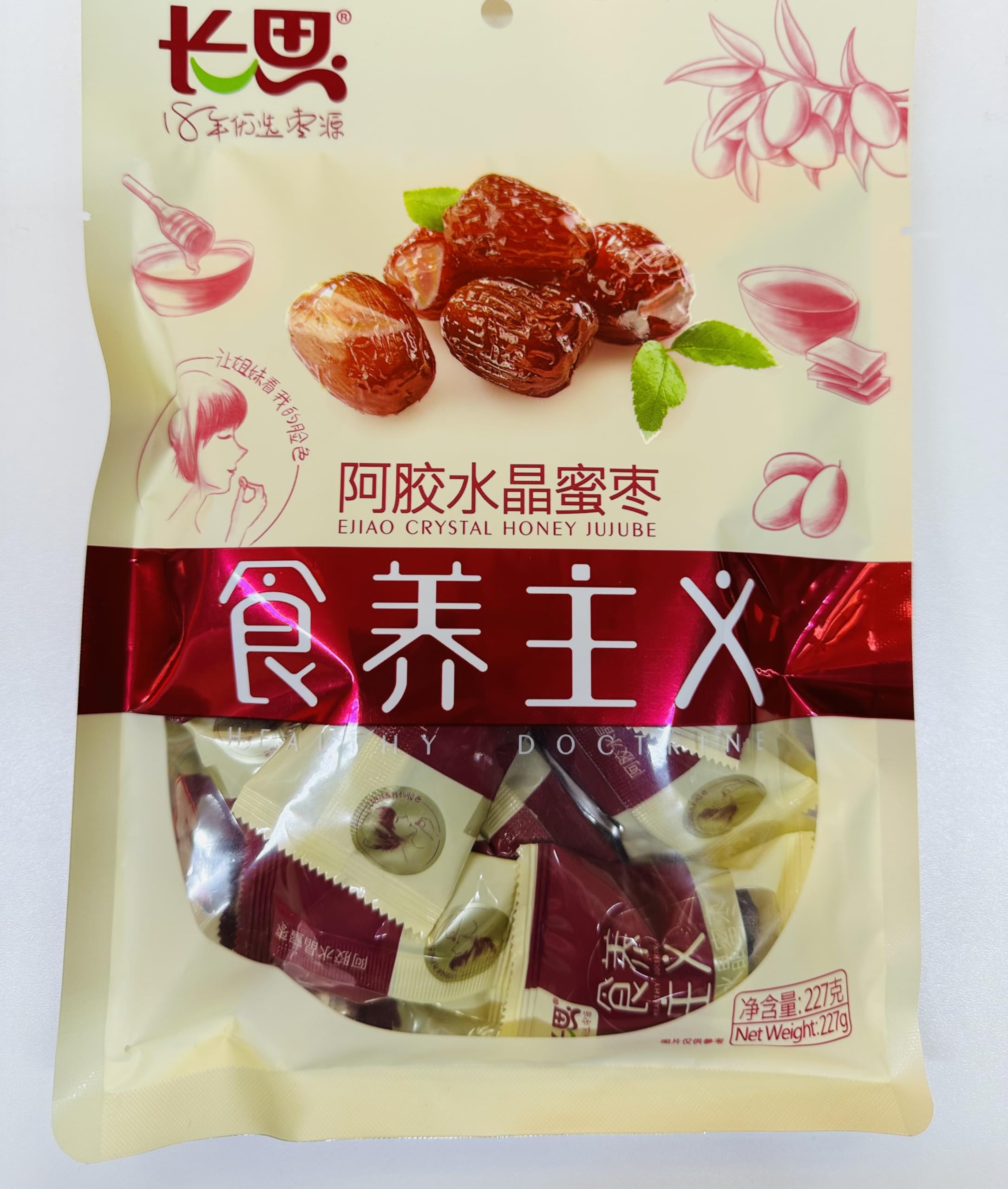 Amazon | 长思阿胶水晶蜜枣 長思阿膠水晶蜜棗 小分けタイプ227g【5点セット】 | ODECHO | 中華菓子 通販