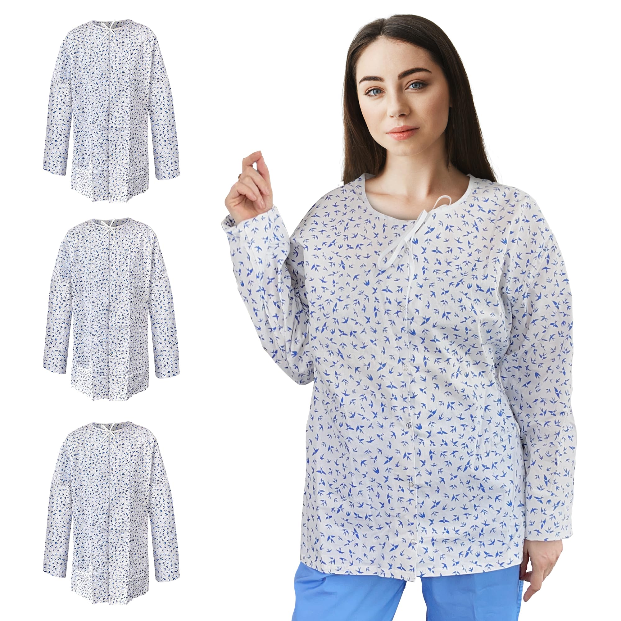 Amazon.com: AMZ Medical Supply 100% Cotton Patient Shirt, X-Large. Pack ...