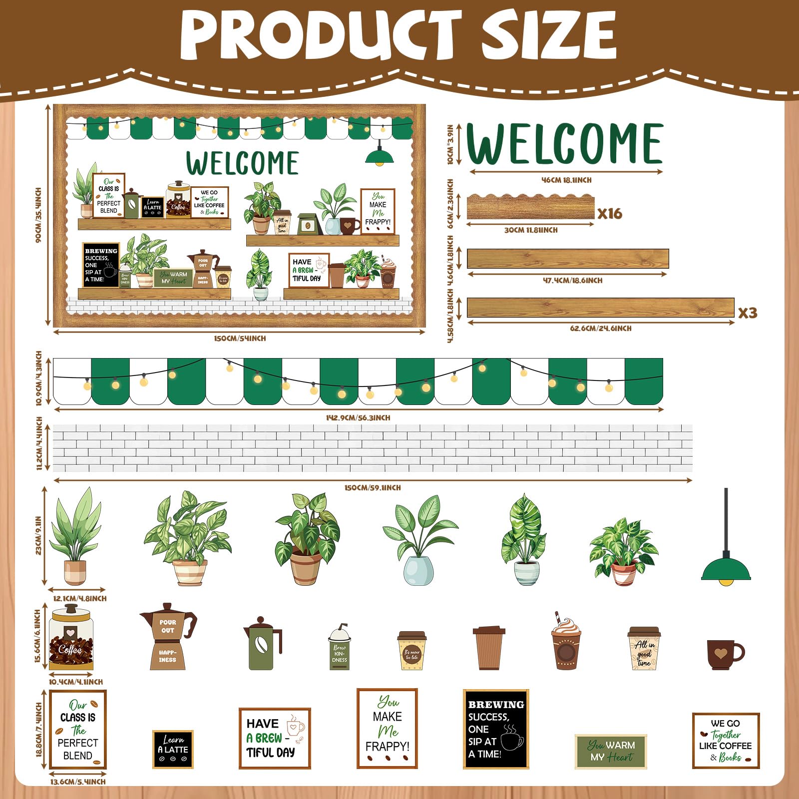Snapklik.com : Welcome Bulletin Board Coffee Greenery Bulletin Board ...