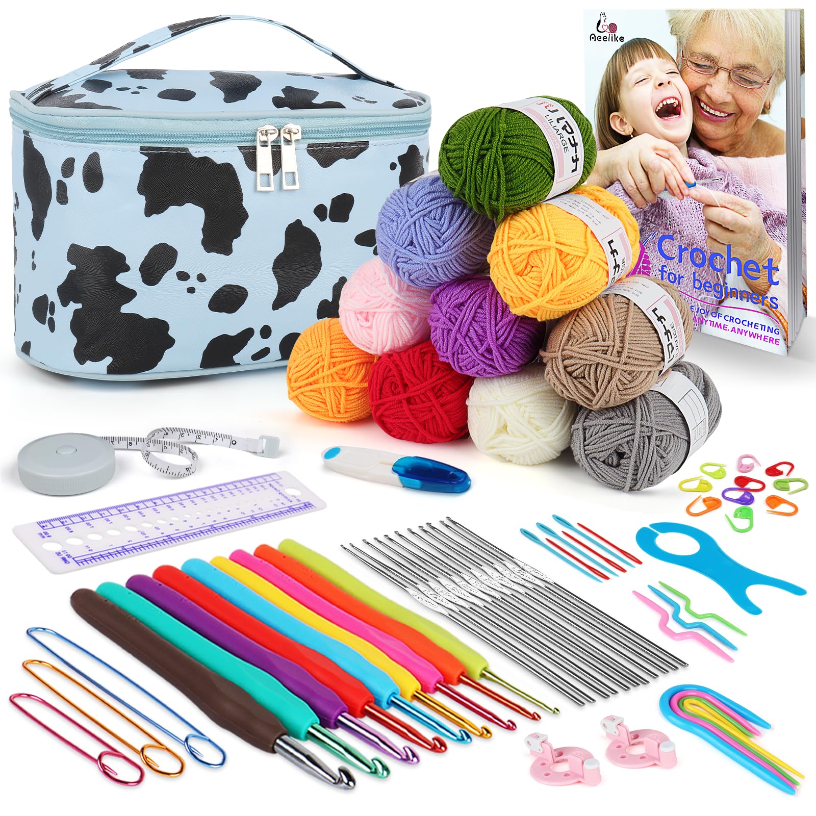 Amazon.com: Aeelike Learn to Crochet Kit, Beginner Crochet Kits with ...