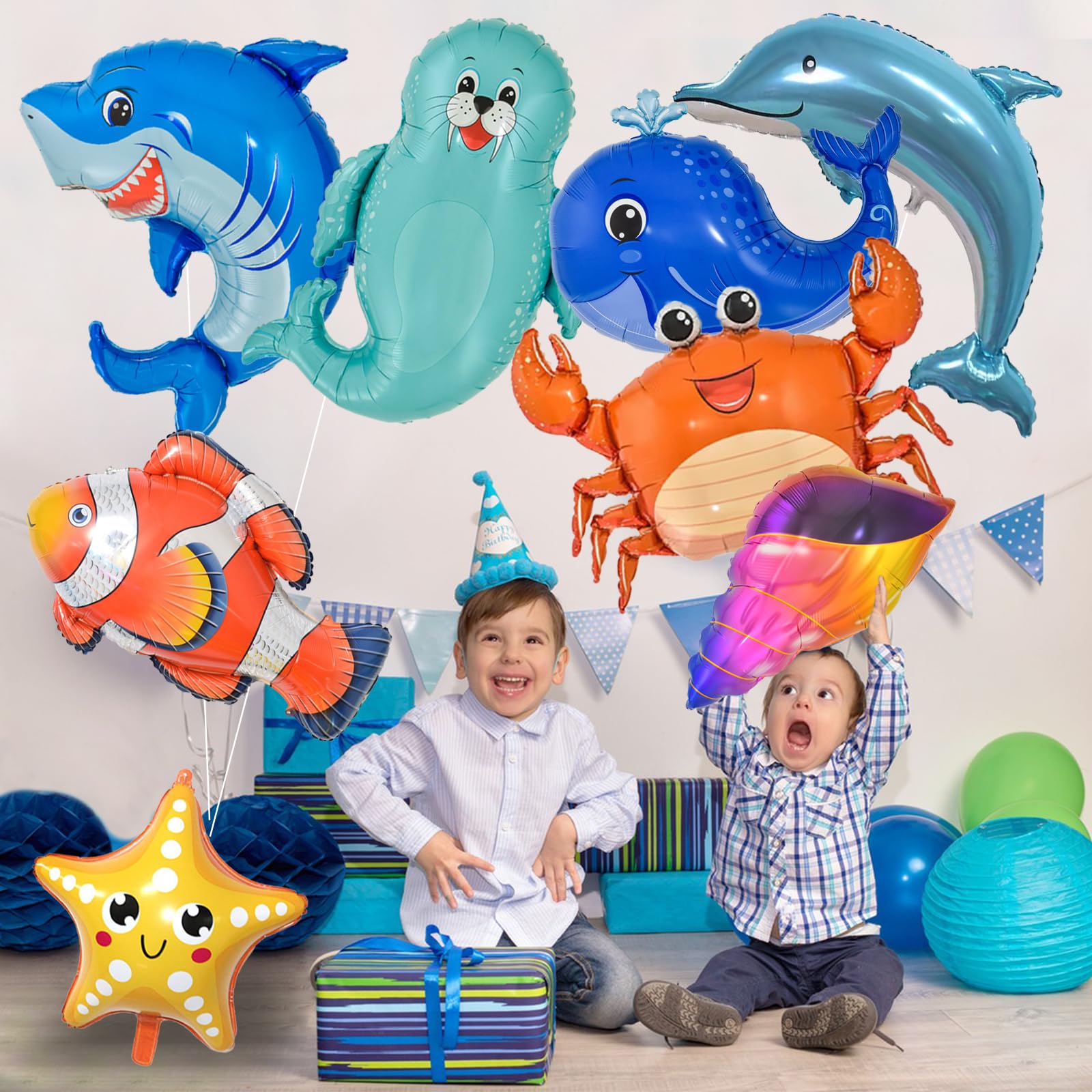 Snapklik.com : Sea Animal Balloons - Large Shark Dolphin Whale Fish ...