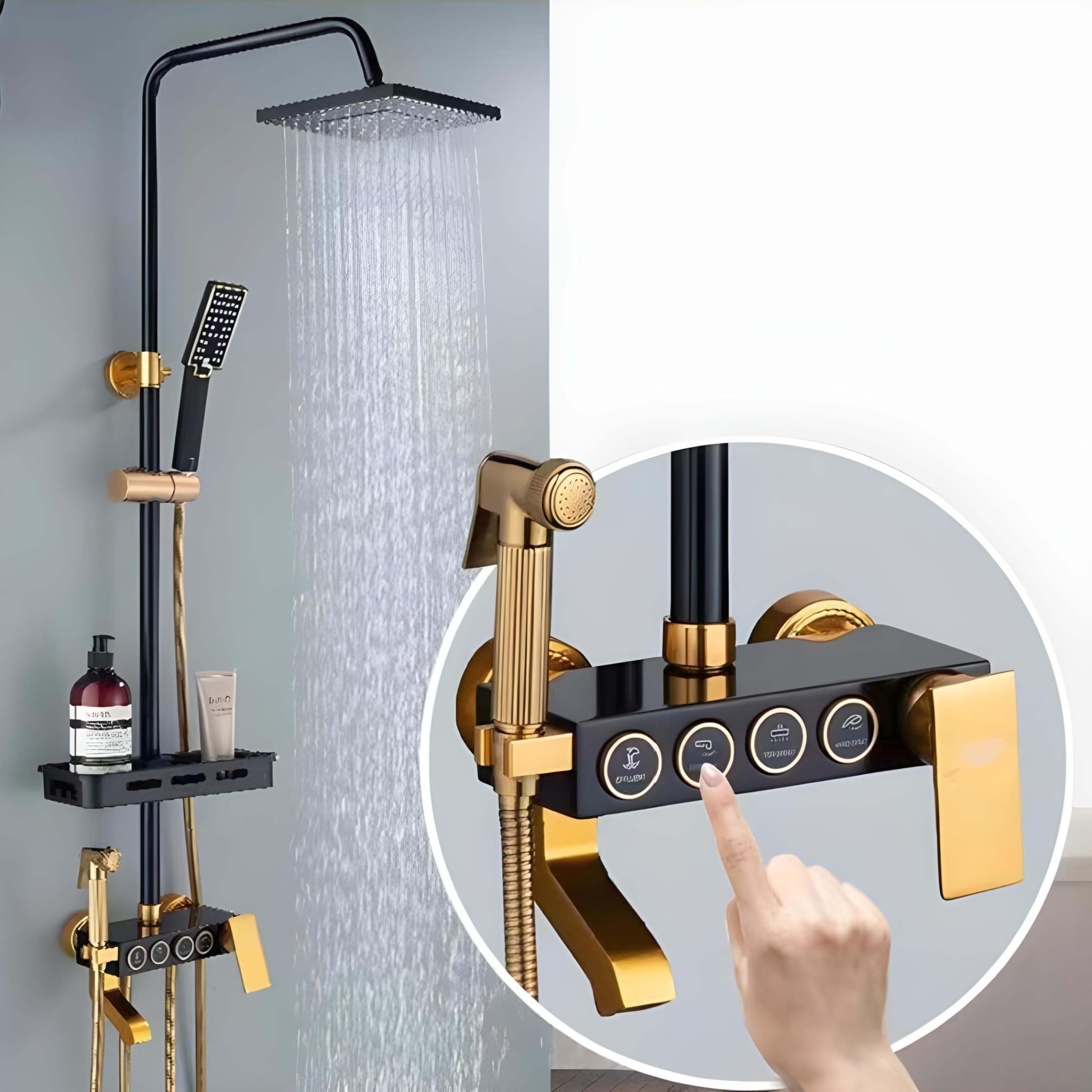 InArt Wall Mixer Shower Panel: SS304 Stainless Steel, Multi-Mode ...