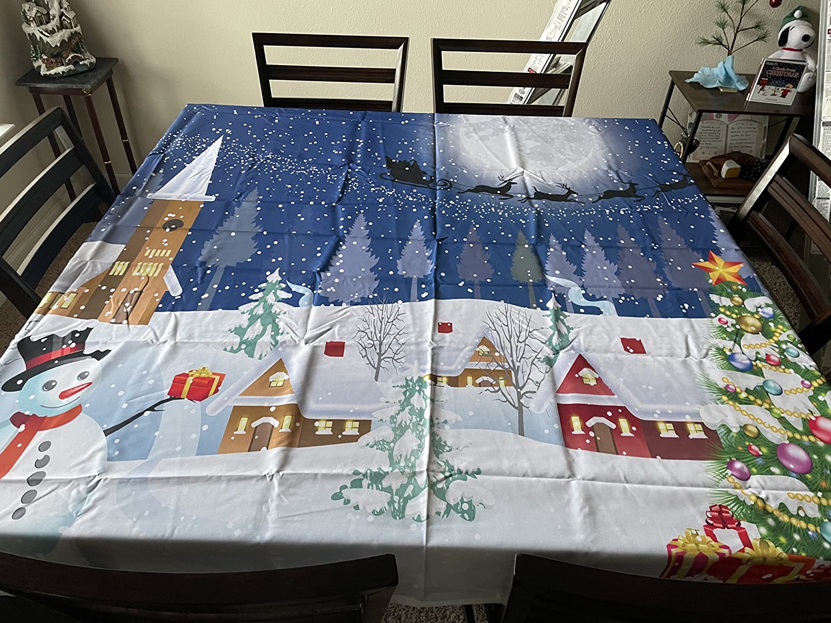 Amazon.com: VVA Square Christmas Tablecloth, 50x50 Christmas Tablecloth ...
