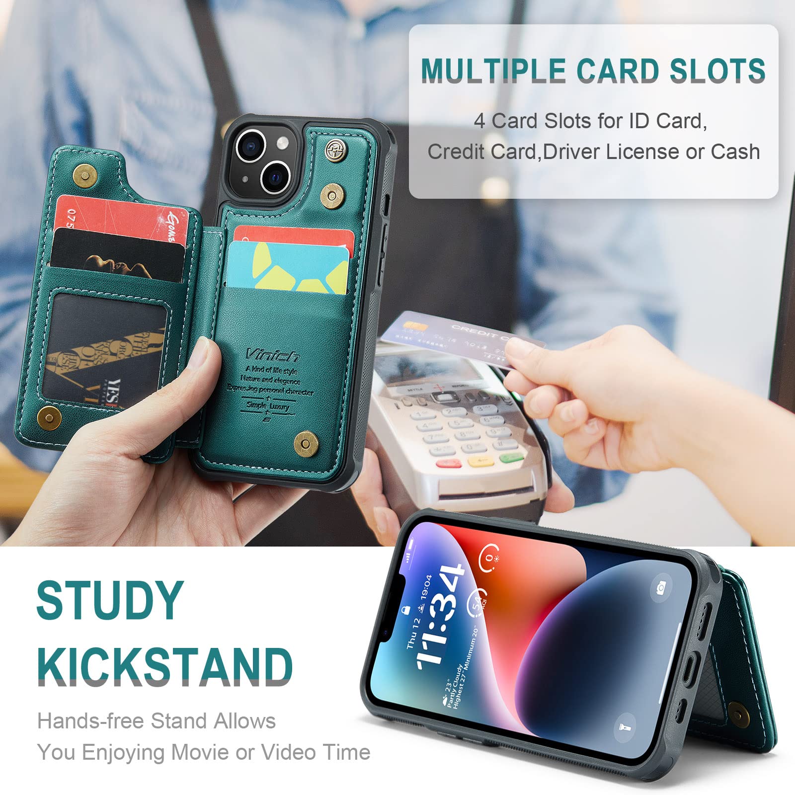 Snapklik.com : Vinich For iPhone 13 Wallet Case