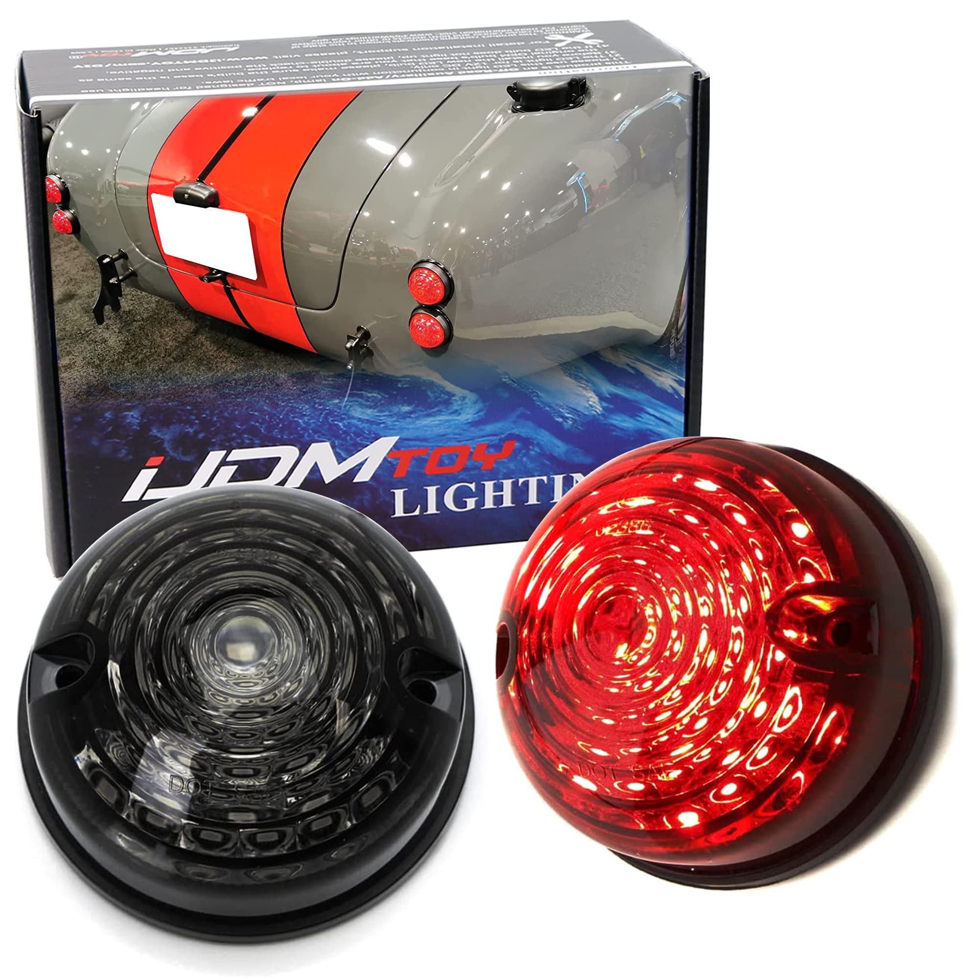 Amazon.com: iJDMTOY 12V 70mm Round Dome Shape Flush Mount Smoked Lens ...