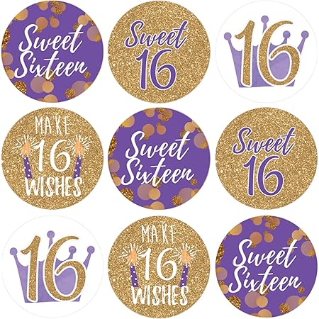 Amazon.com: Sweet 16 Kisses Stickers, (Set of 216) 16 Birthday ...