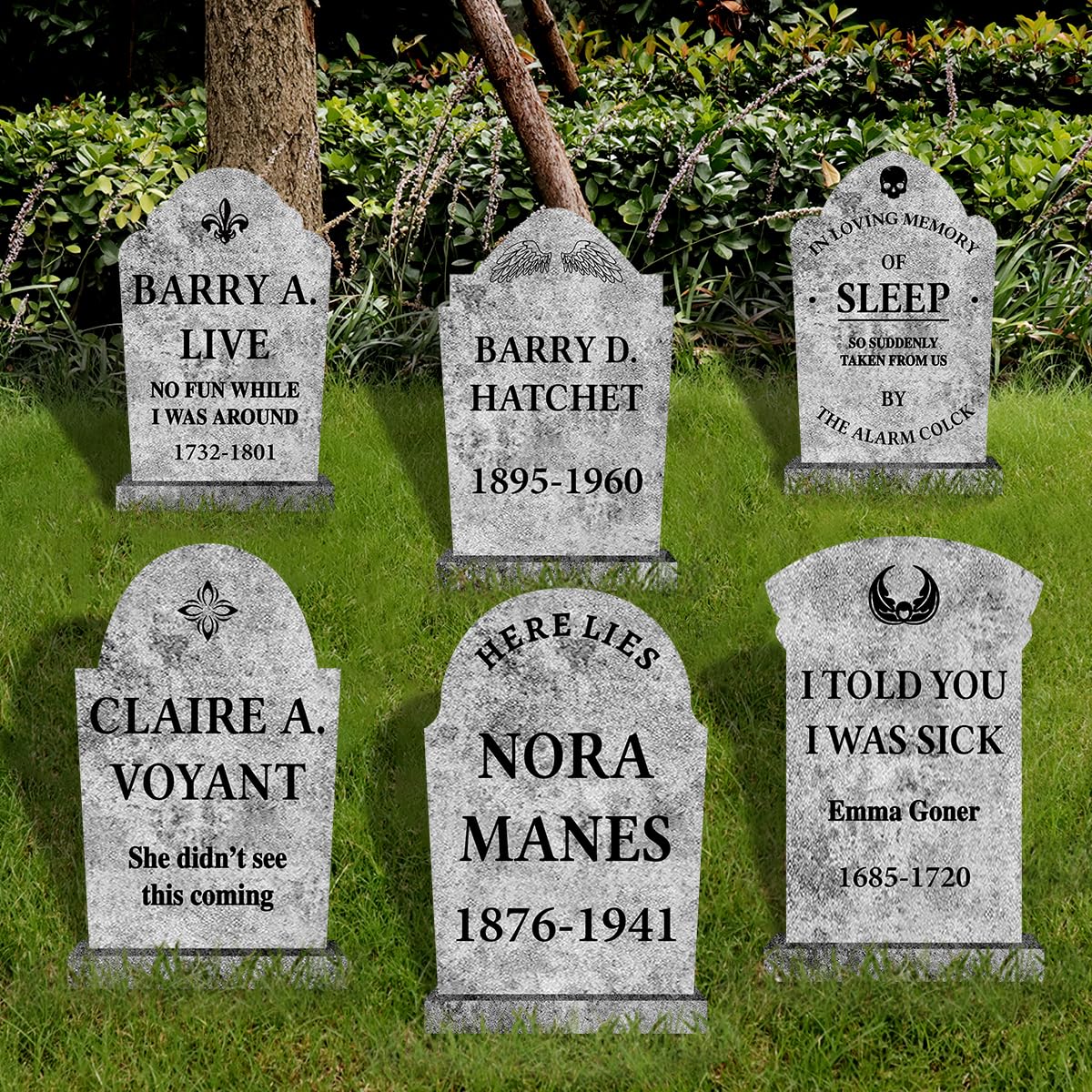 Halloween Gravestone Names 4 Tombstones 43cm Gravestone Outdoor