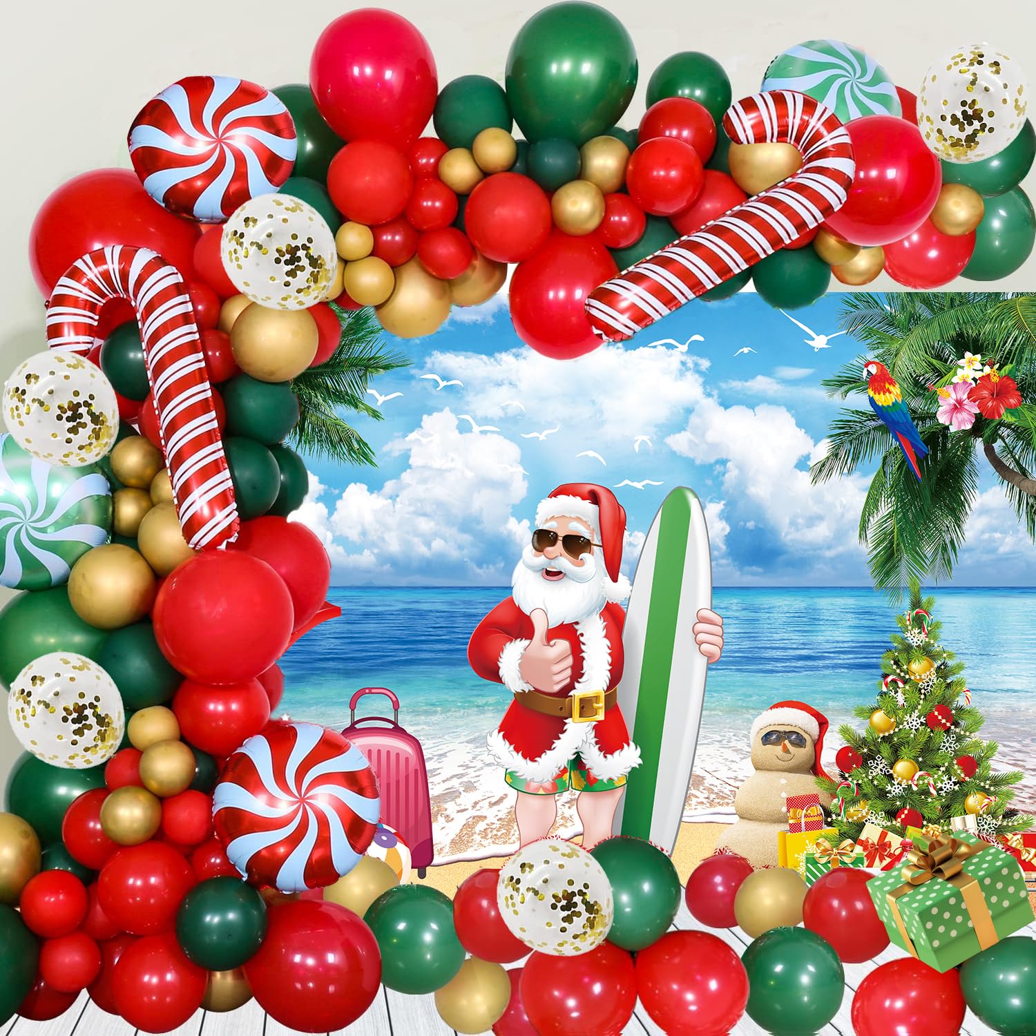 Amazon.com: Merry Christmas Party Decorations Kit, Christmas Balloon ...
