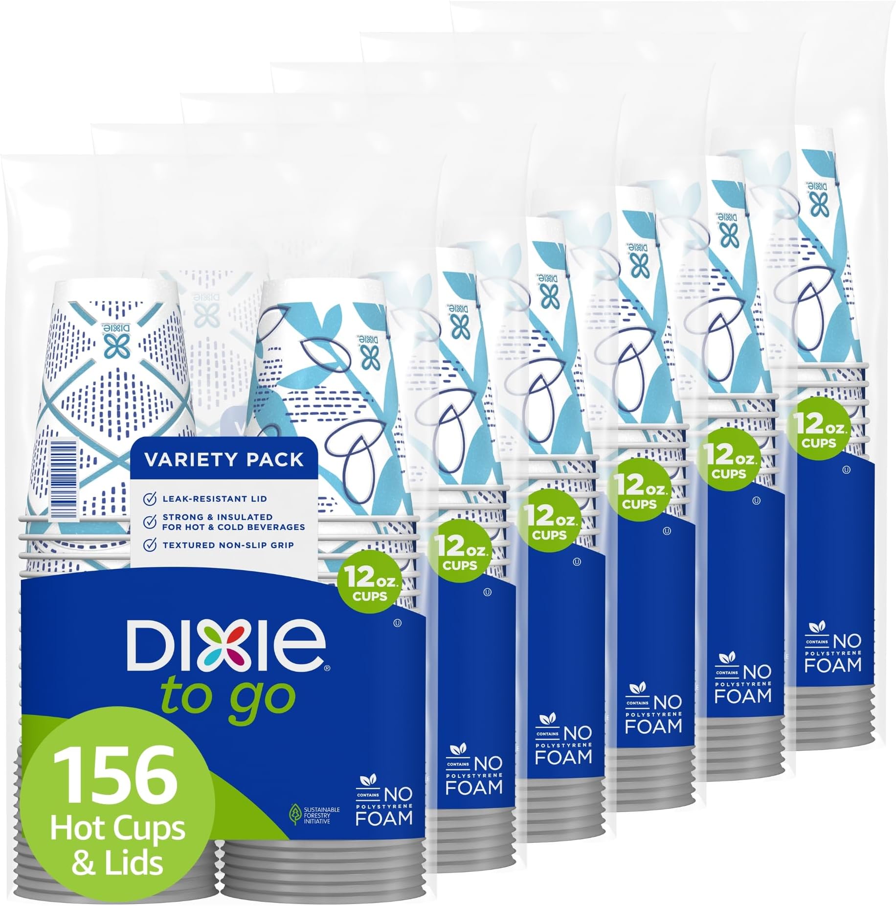 Amazon.com: Dixie To Go Large Paper Coffee Cups With Lids, 16 Oz, 108 ...