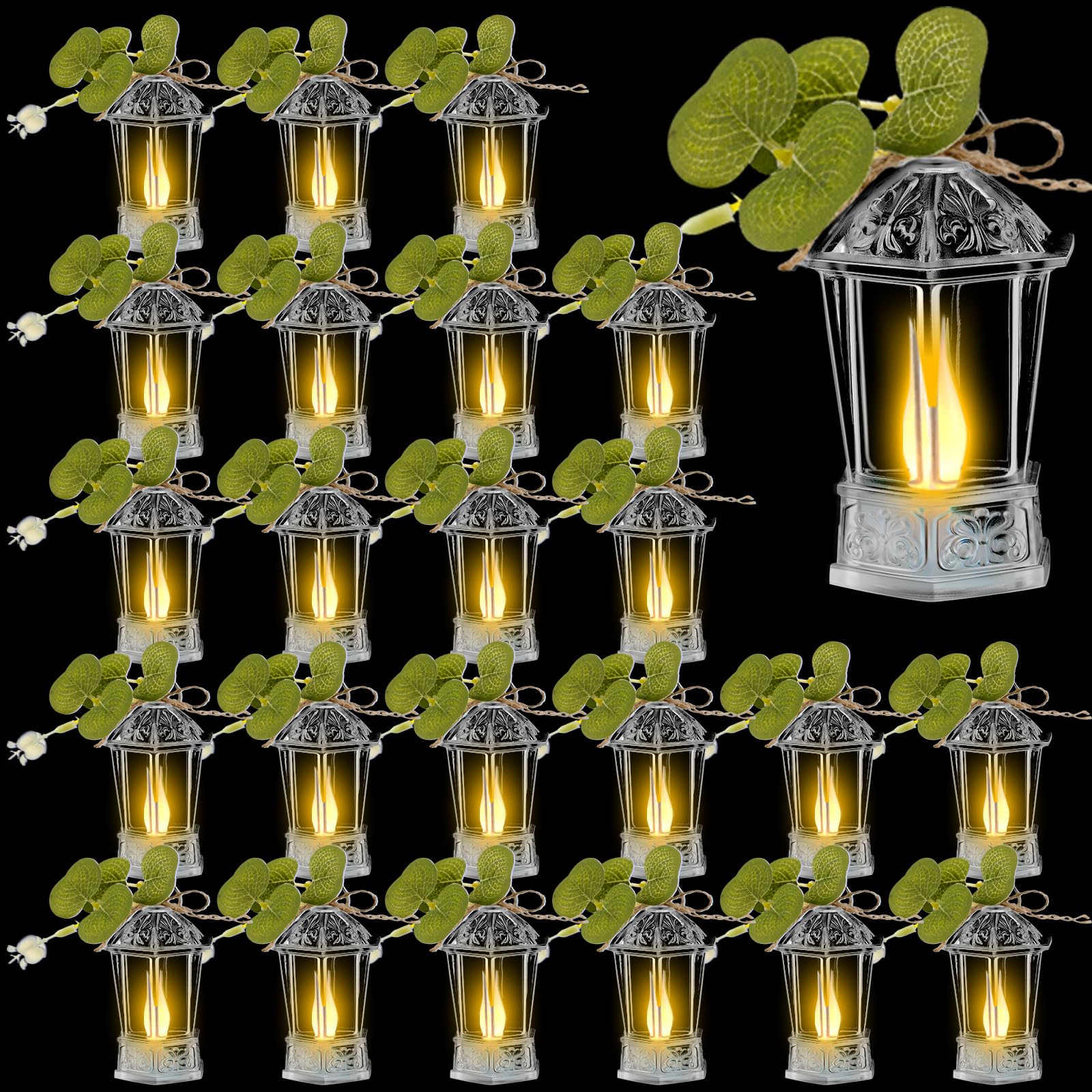 Rossesay 24 Set Wedding Decorative Lanterns for Outside Indoor with LED ...