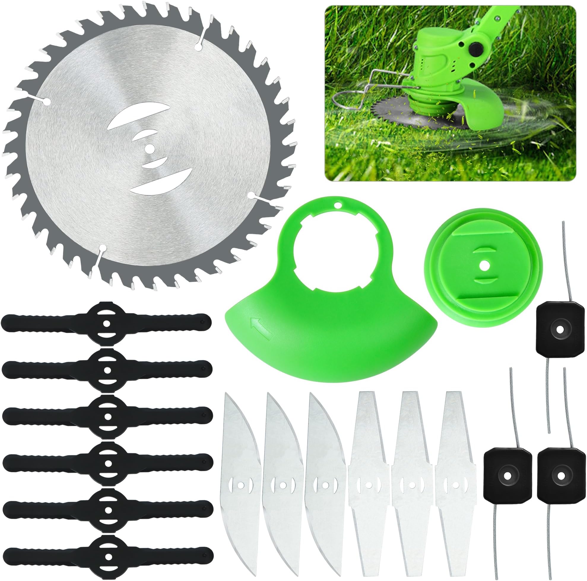 Cordless Strimmer Replacement Blades Set - Plastic and Metal Blades for ...