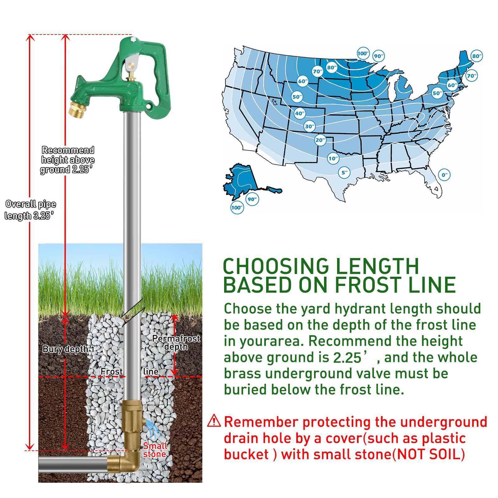 Snapklik.com : Frost Proof Yard Hydrant Frost Free Outdoor Faucet ...