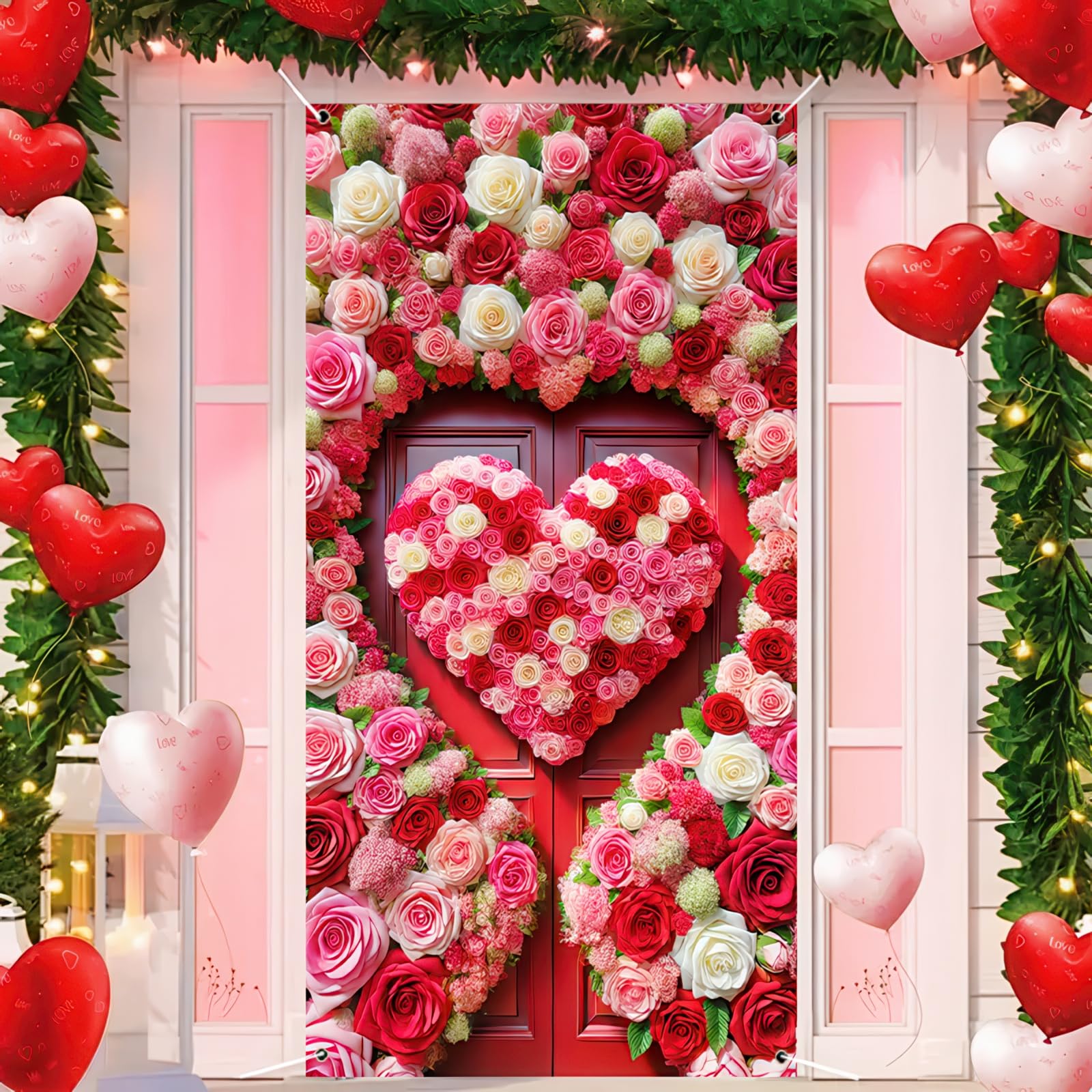 Amazon.com: BlissYard Valentine's Day Door Cover Backdrop Banner 70x35 ...