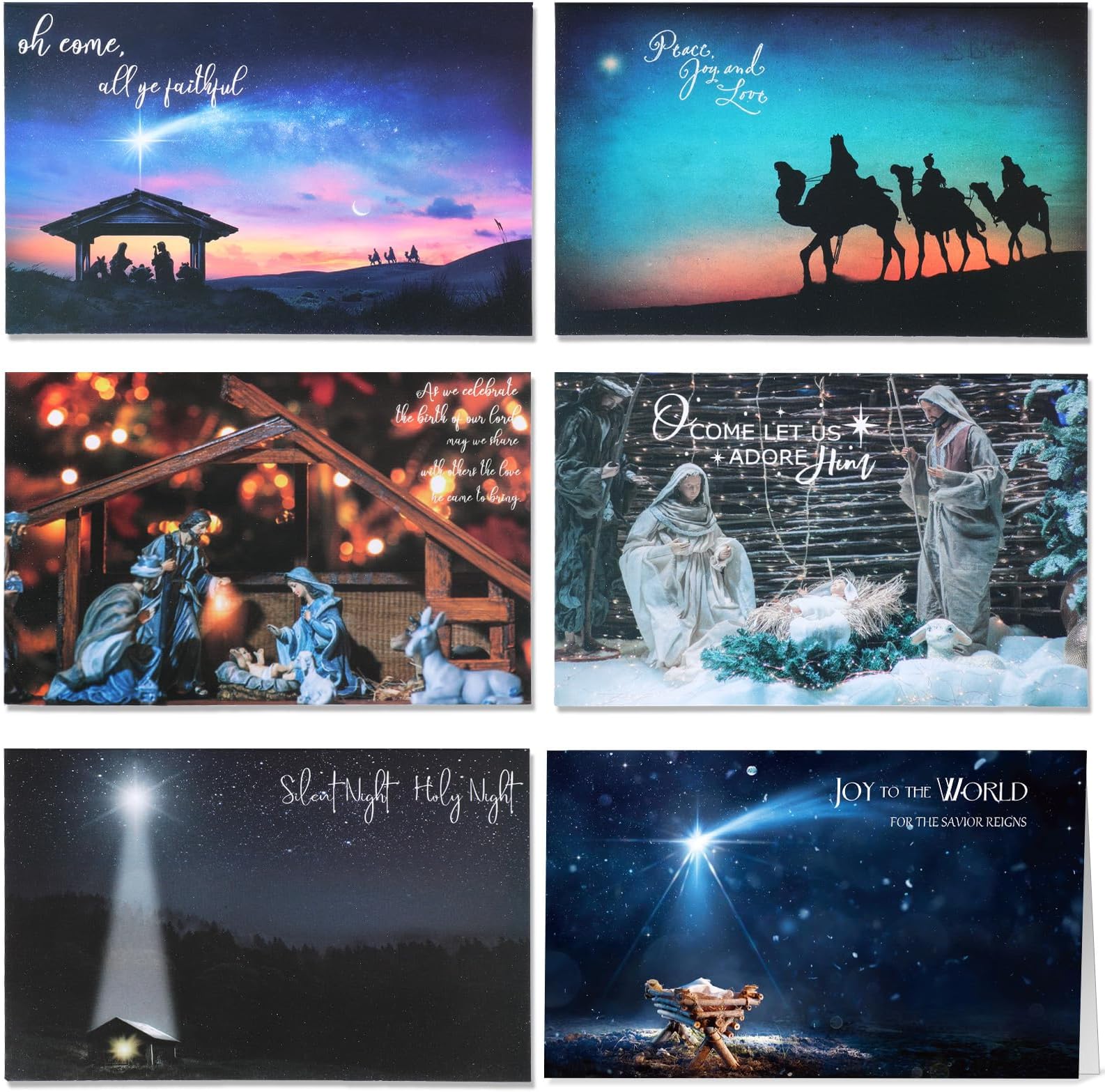 Amazon.com : 36 Pieces Religious Christmas Cards Christian Christmas ...