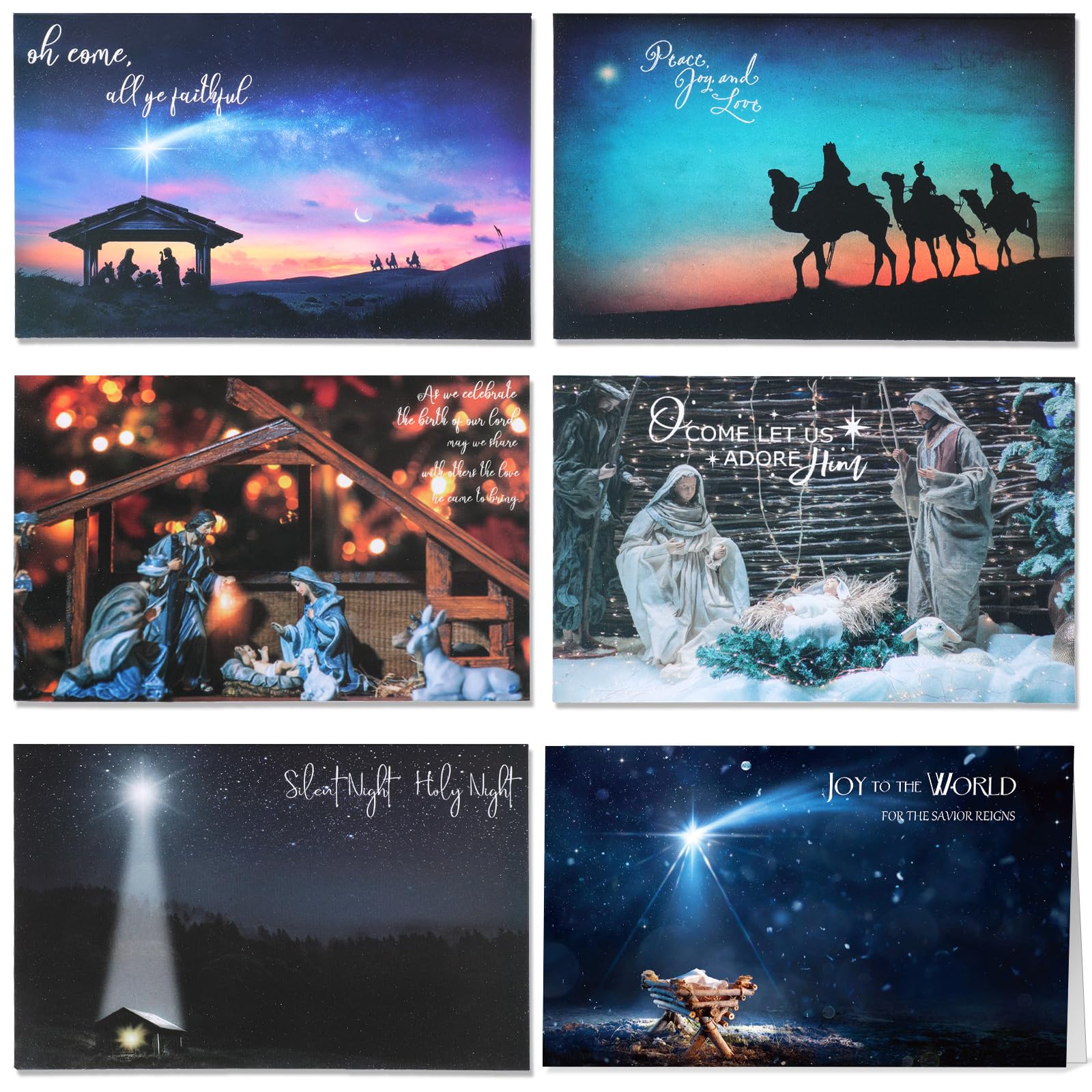 Amazon.com : 36 Pieces Religious Christmas Cards Christian Christmas ...