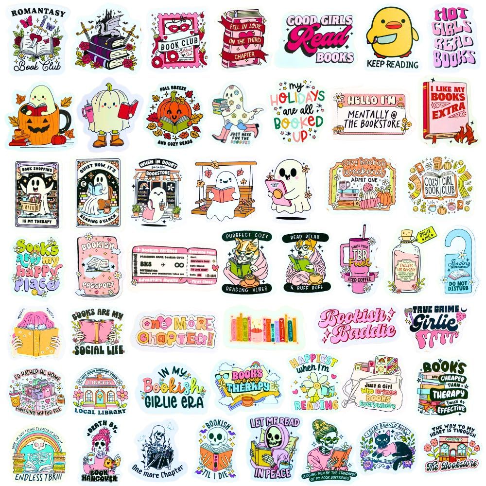 Amazon.com: 50PC Funny Book Bookish Stickers for Kindle Booktok for ...