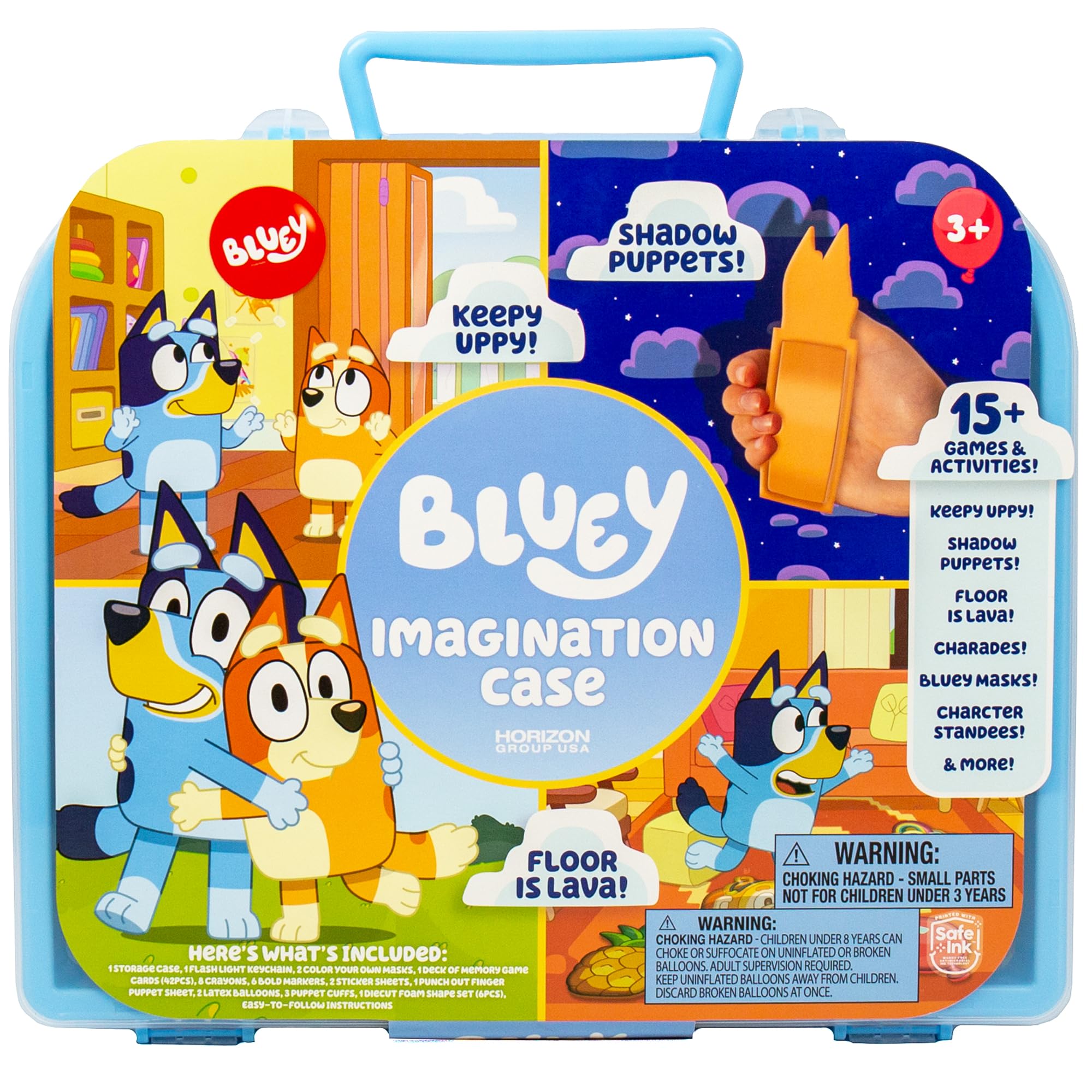 Snapklik.com : Bluey Imagination Case, 15 Games & Activities, Travel-Friendly Bluey Playset