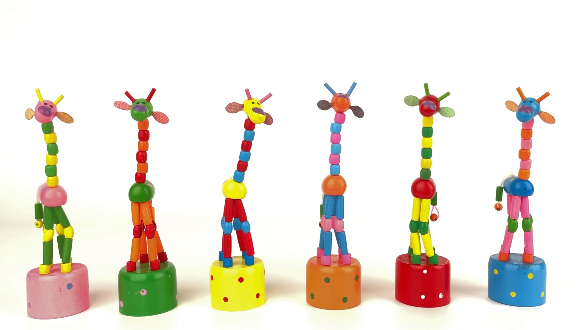 Watch Wooden Cute Colorful Giraffes Push Puppets on Amazon Live
