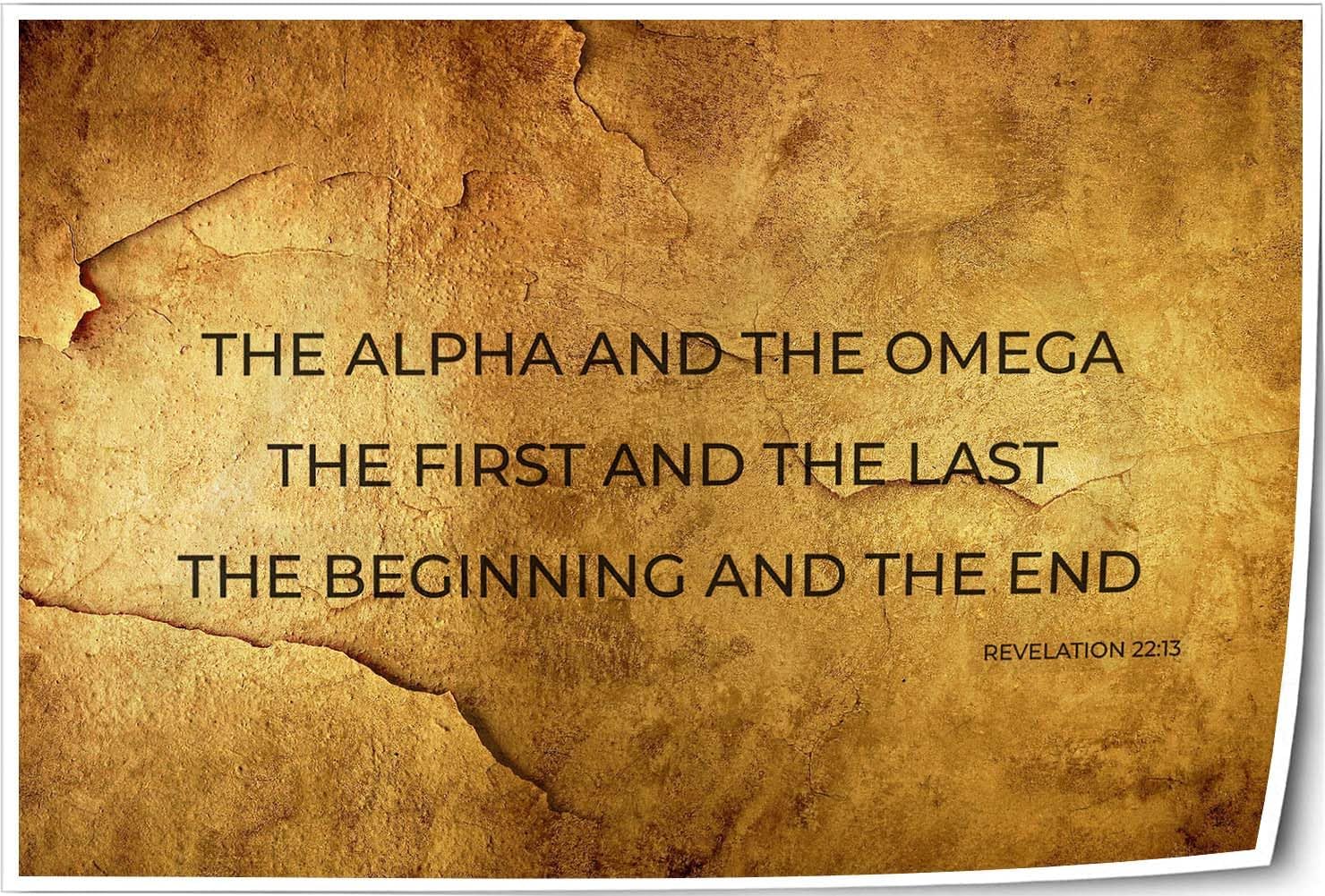 Amazon.com: Zarozero Revelation 22 13 Poster Bible Verse Wall Art Alpha ...