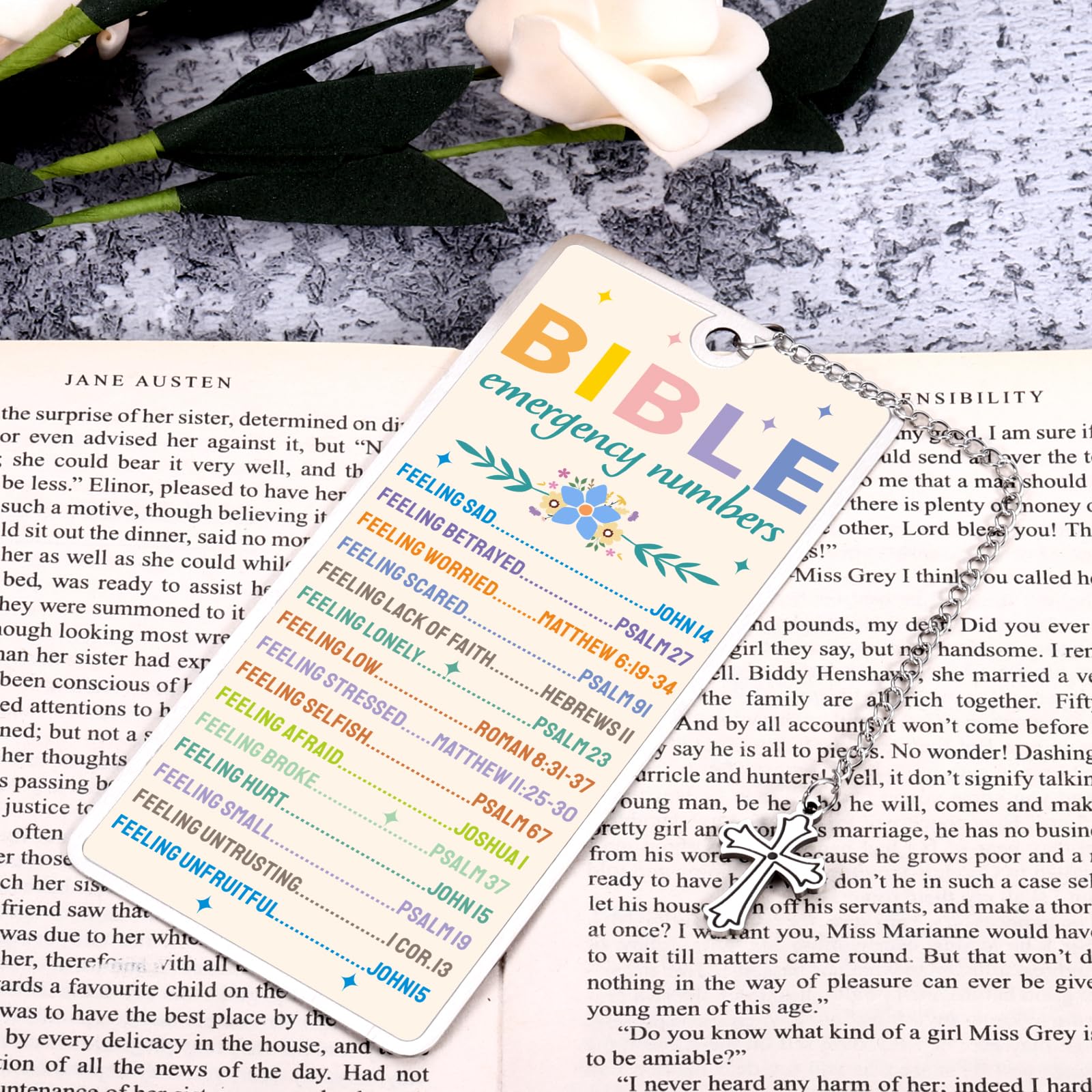 Snapklik.com : Baptism Gifts For Girl Bible Emergency Numbers Bookmark ...