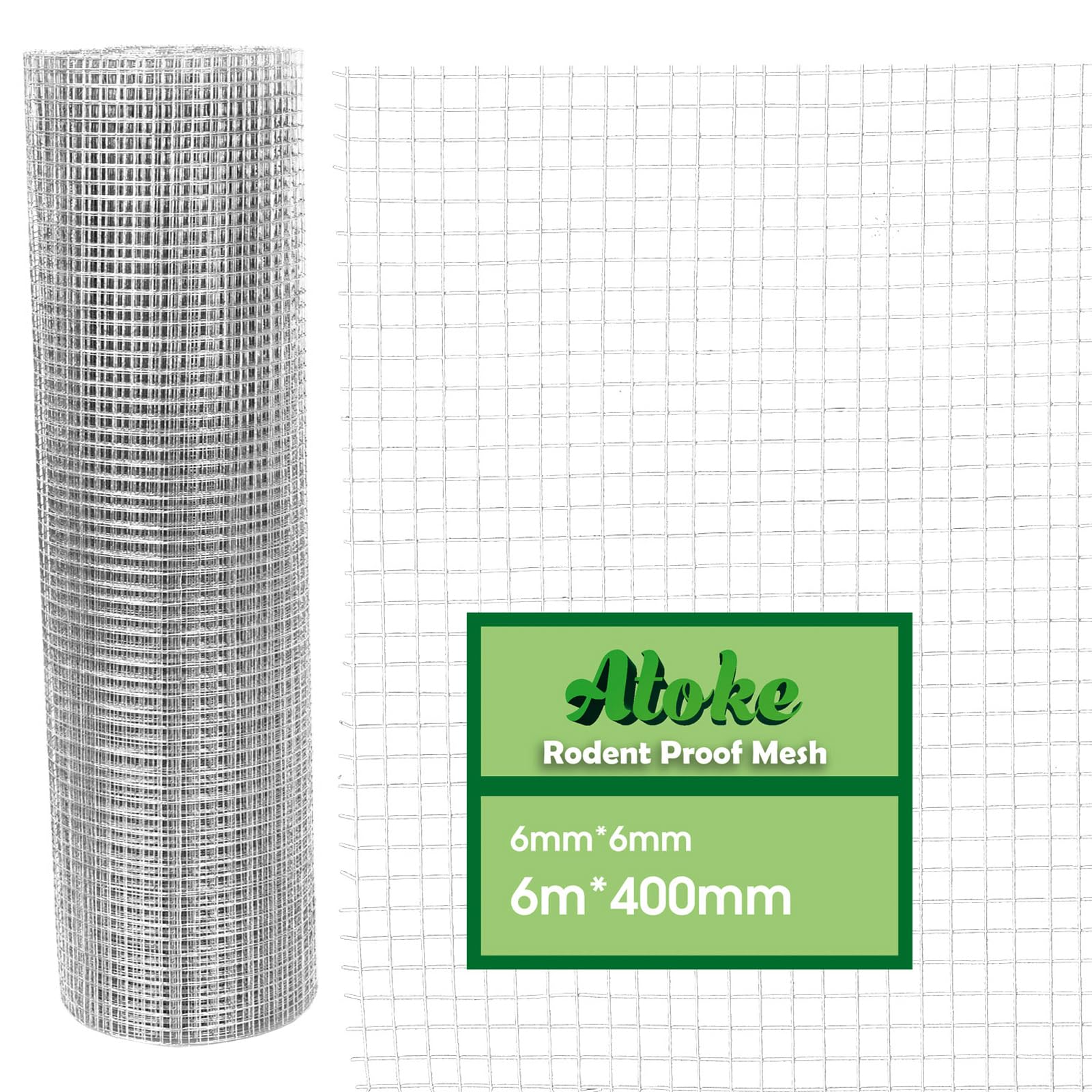 Atoke 6mx400mm Rodent Proofing Wire Mesh Galvanised Welded Metal Rat ...