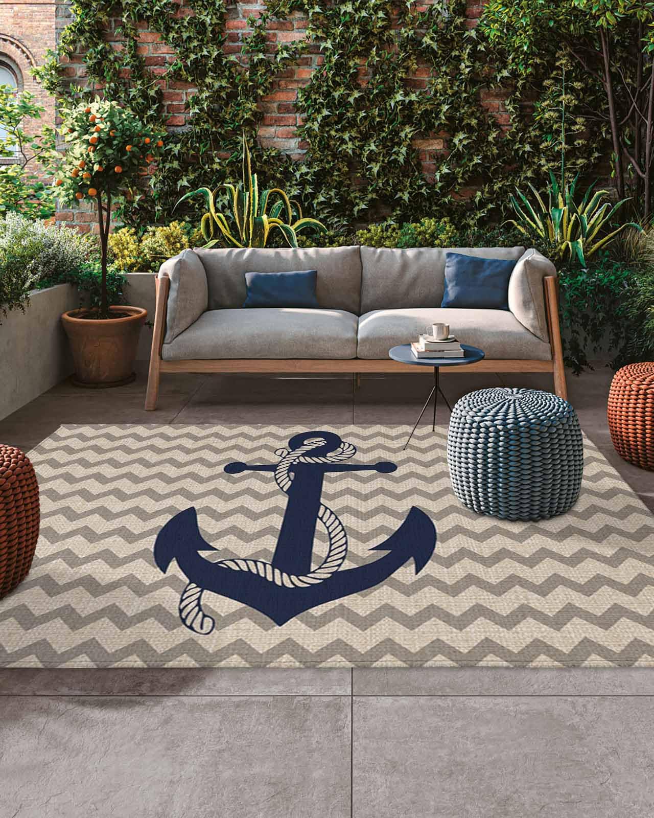 Chevron Background With Anchor