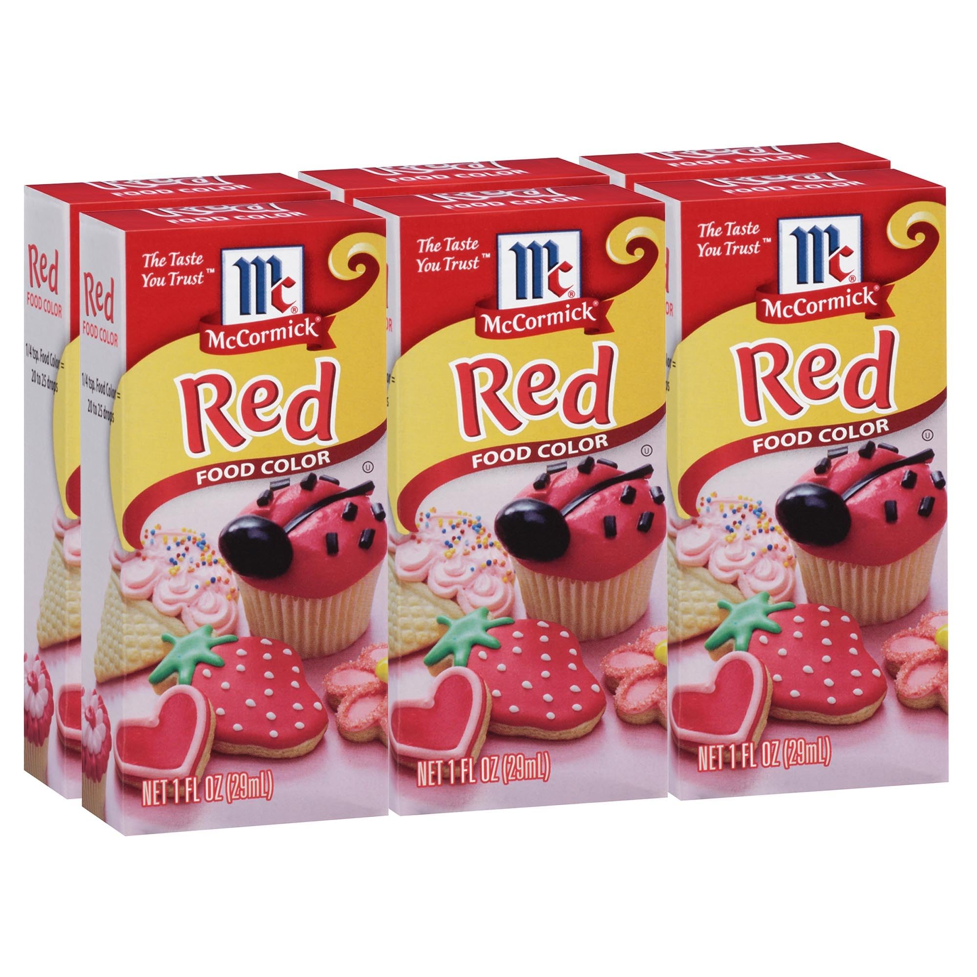 Amazon.com : McCormick Red Food Color, 1 fl oz (Pack of 6) : Everything ...
