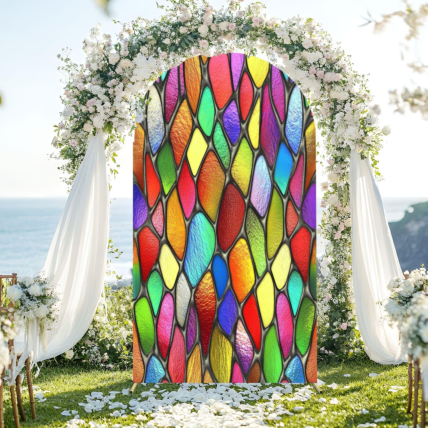 Glass Backdrop Wedding