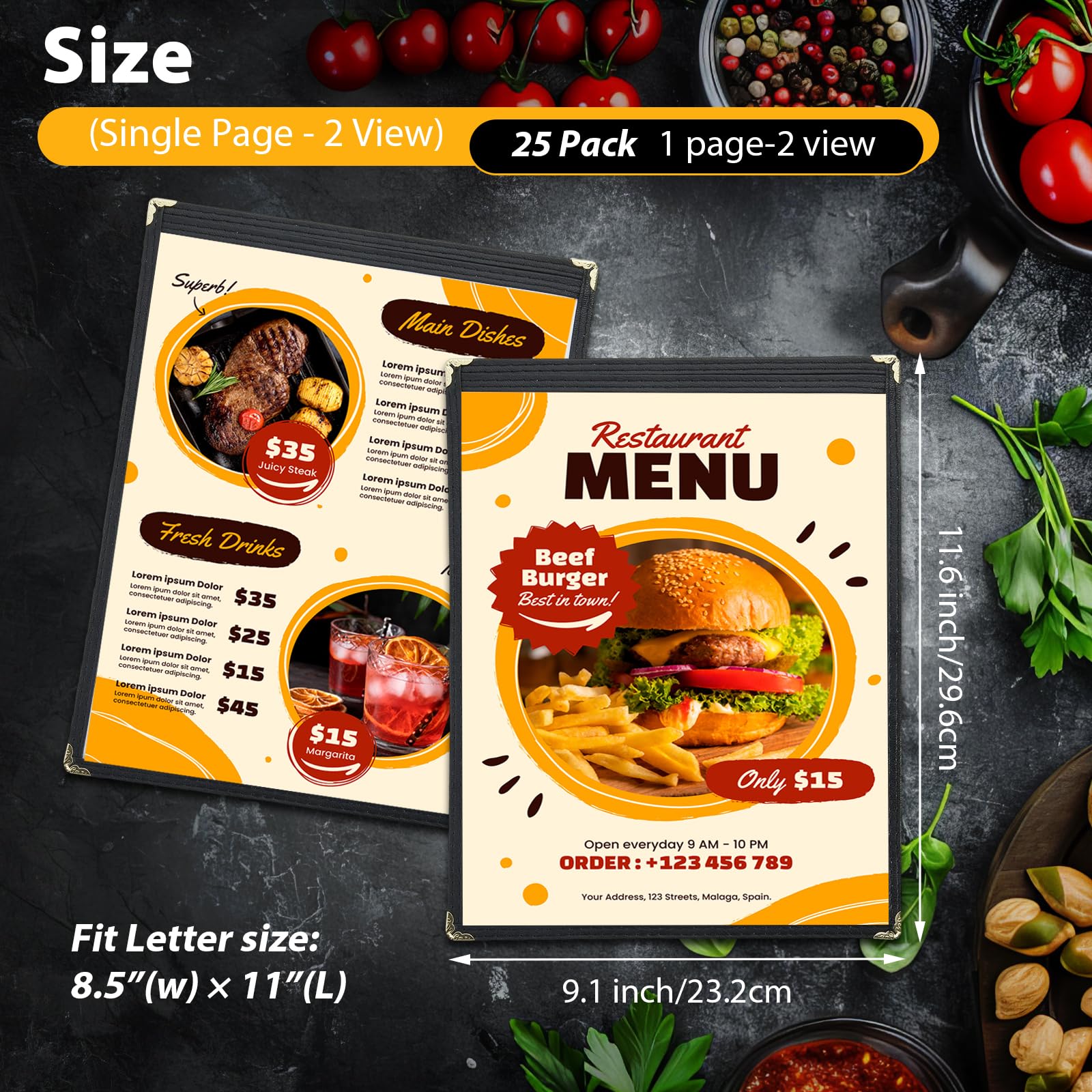 Snapklik.com : FLKQC Menu Covers 8.5 X 11 Restaurant Recipe Menu Covers ...